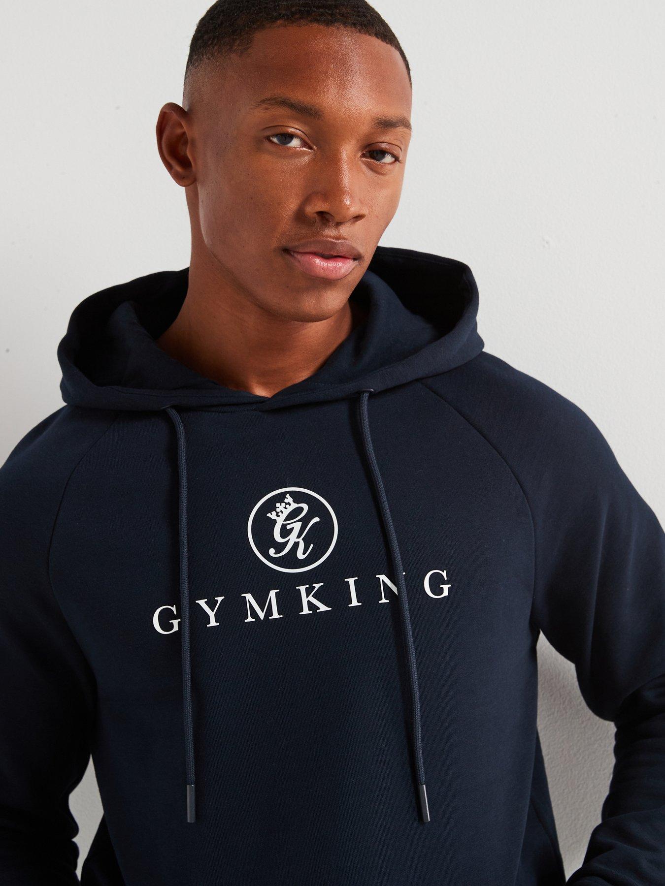 Gym King Men's Pro Logo Fleece Hoodie - Blue | Very