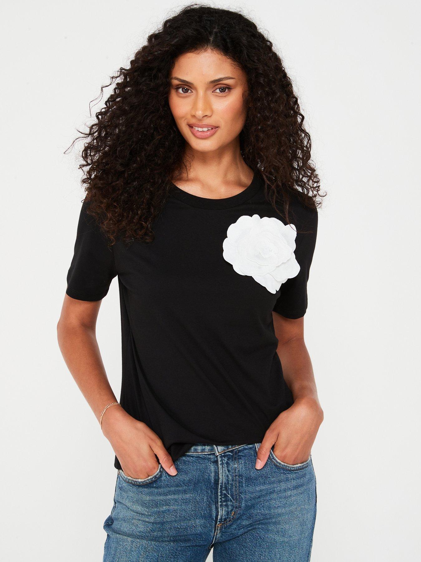 Tops | Black | short sleeve | boxy tops | casual tops | Women | Very