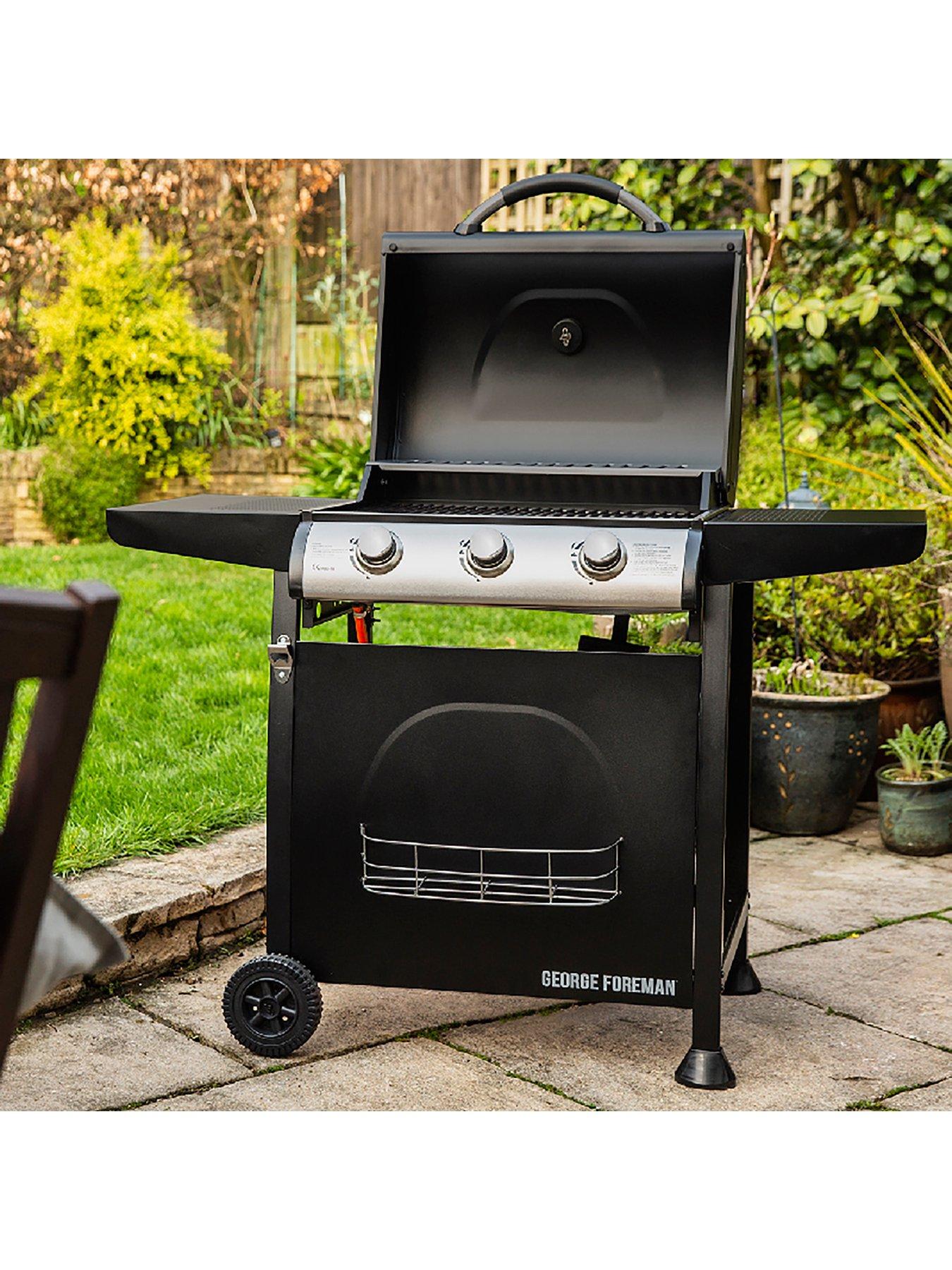 George Foreman GFGBBQ3B-N 3-Burner Gas BBQ - Black | Very