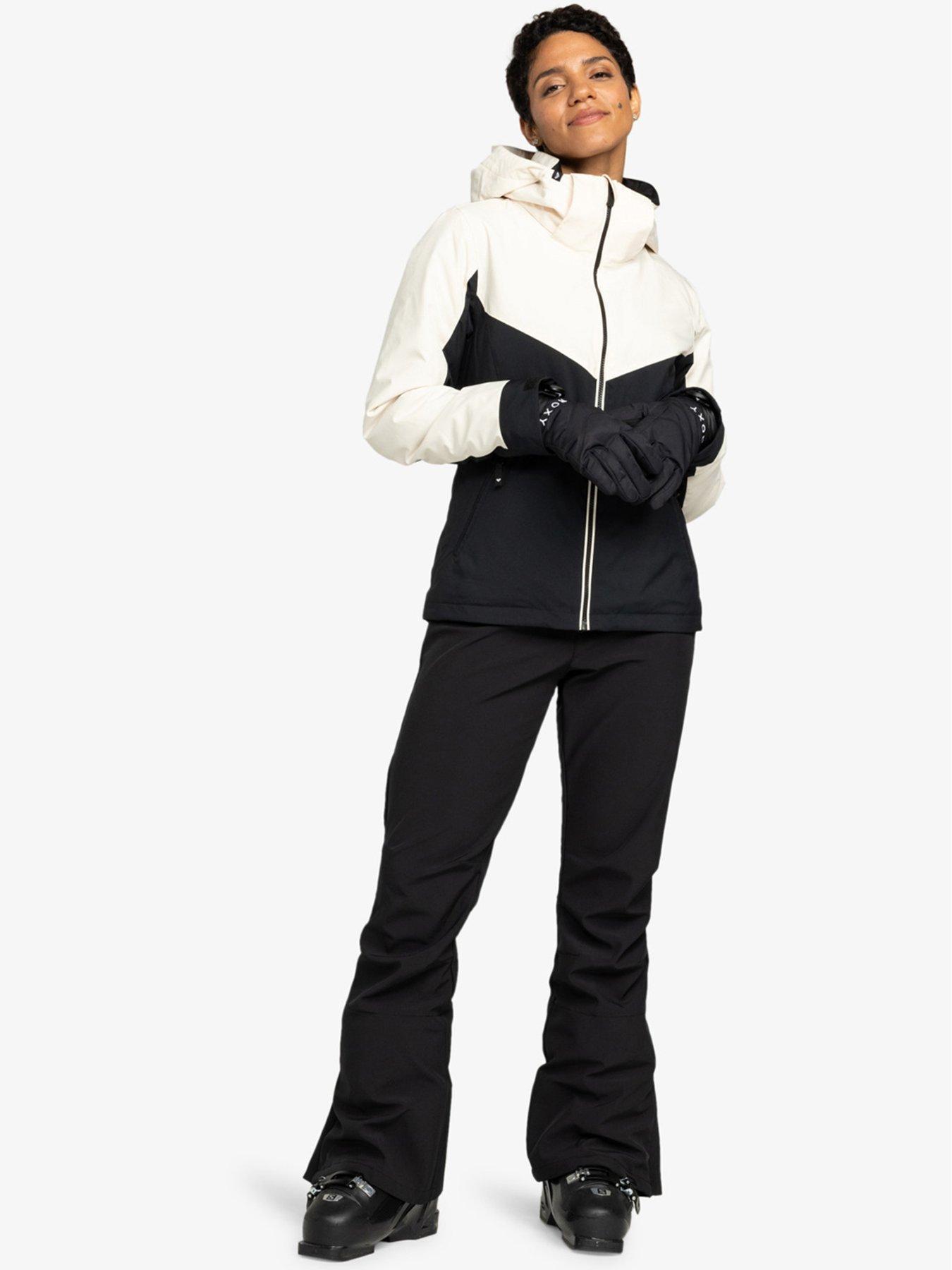 Roxy Women's Free Jet Colour Block Ski Jacket - Black/Cream | Very