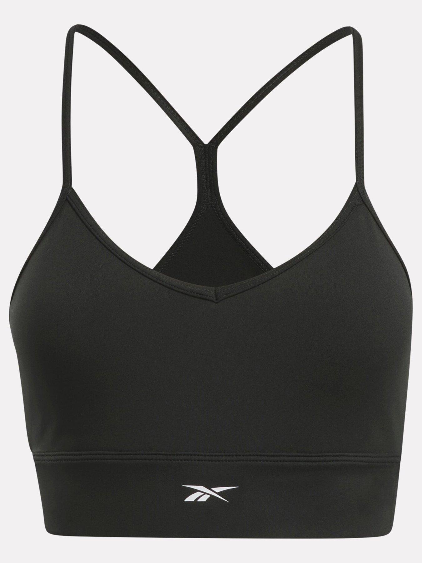 Reebok Womens Training Id Train Tri-Back Low Support Sports Bra - Black ...
