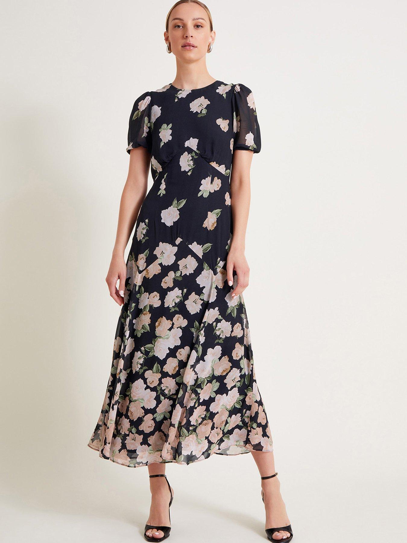 Monsoon Rosa Midaxi Dress - Black | Very