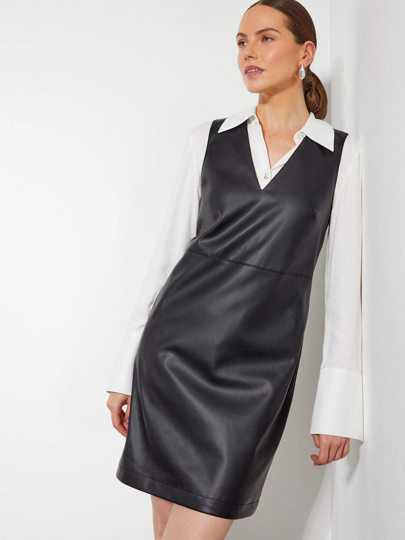 Monsoon Peri Pu Dress - Black | Very