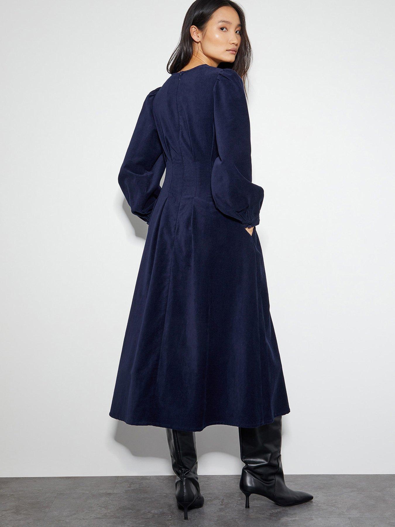 Monsoon Eileen Seamed Dress - Navy | Very