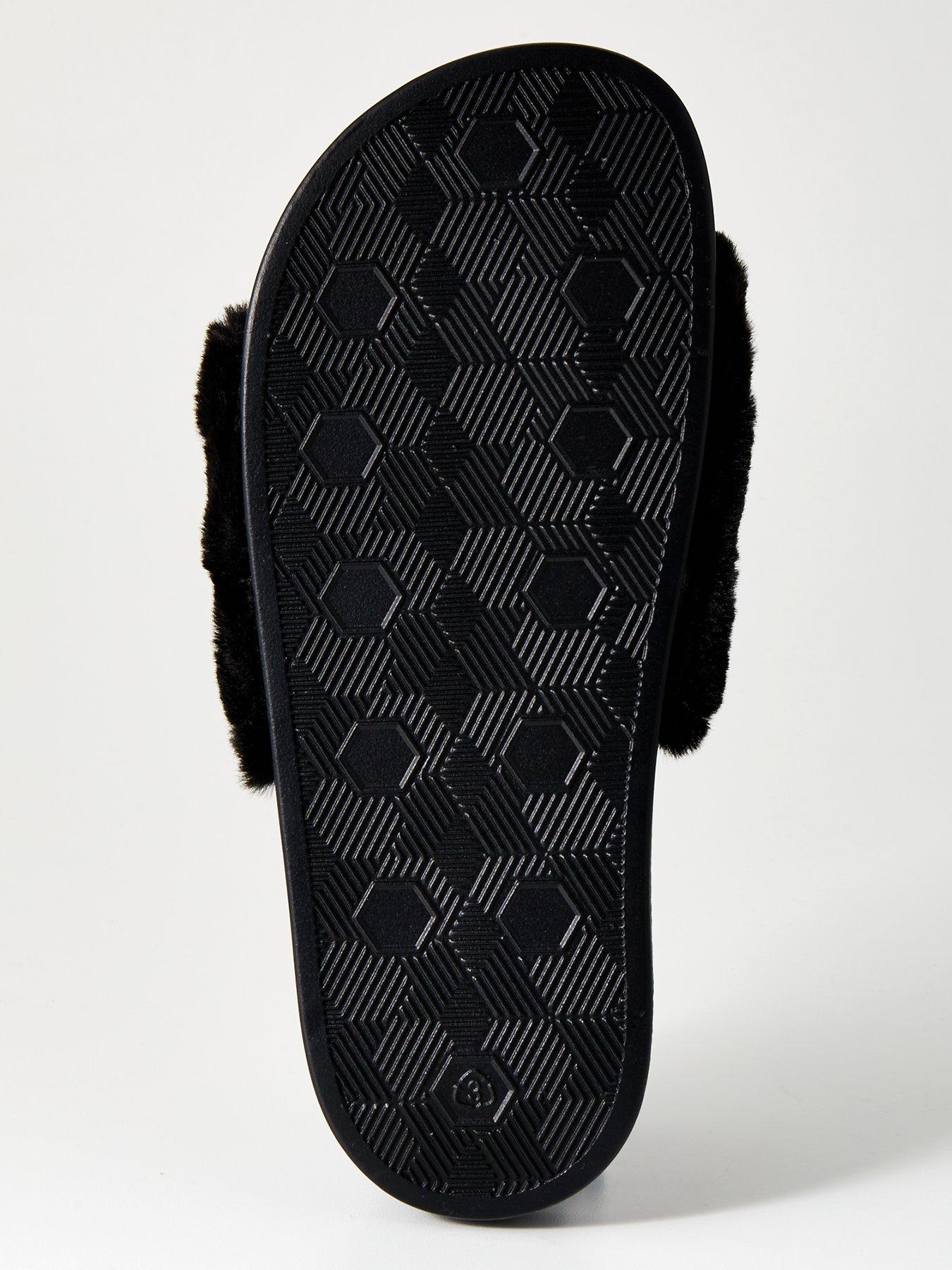 Versace Jeans Couture Fluffy Sliders - Black | Very