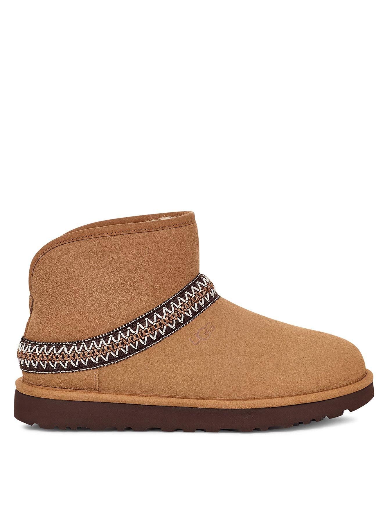 UGG Womens Classic Mini Crescent Boot - Chestnut | Very