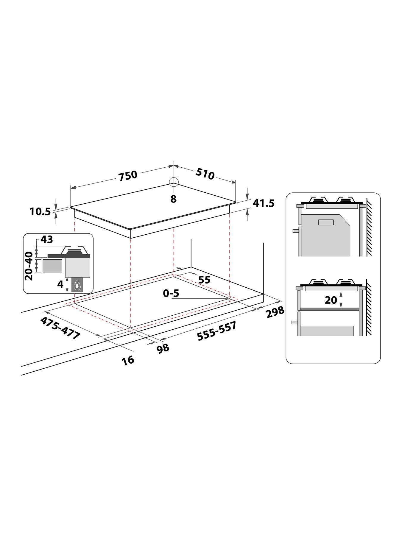 Hotpoint Direct Flame FTGHG751DHBK 70cm Gas Hob - Black | Very