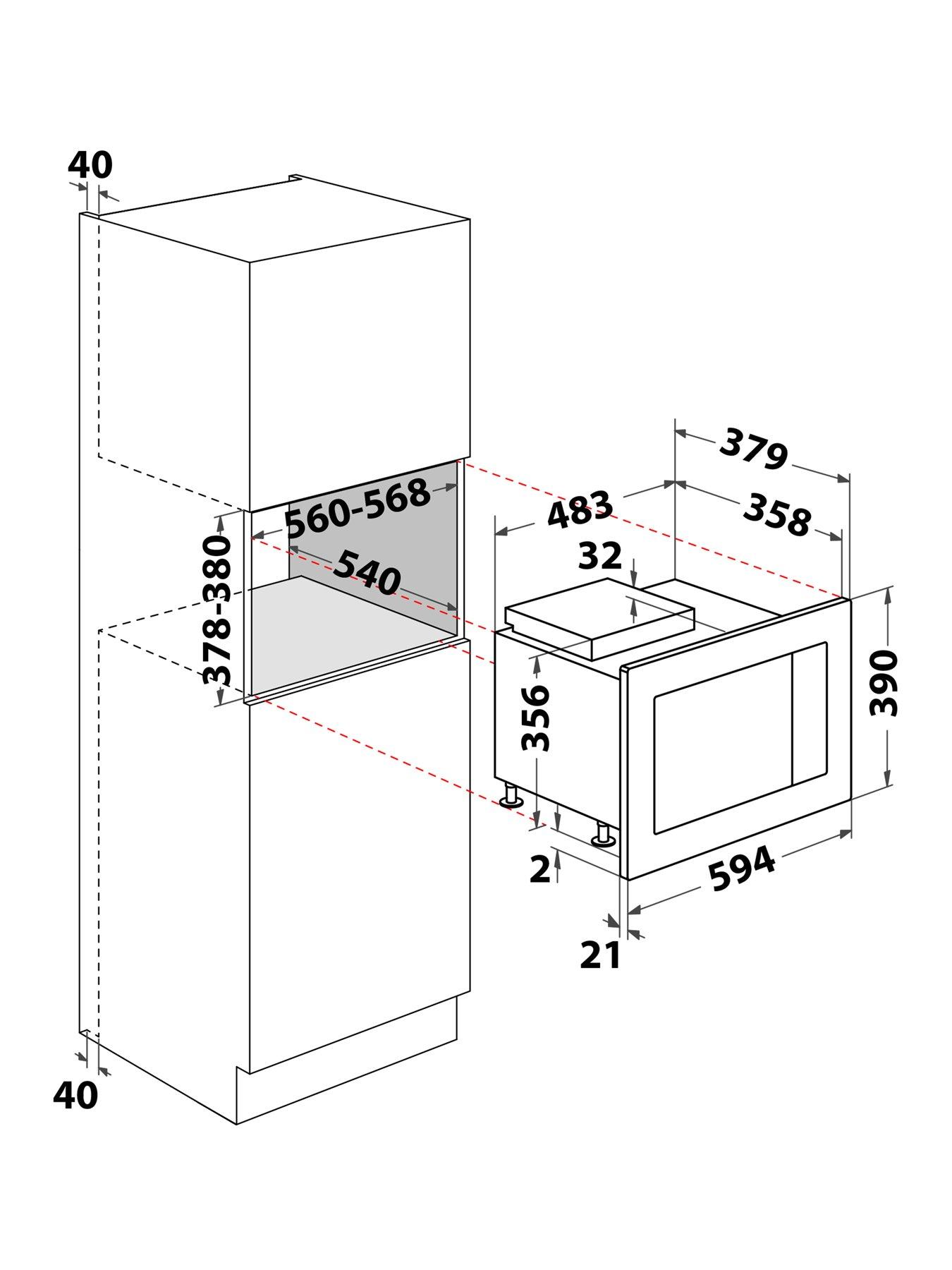 Hotpoint MF25GIXH Built-in Compact Microwave Oven - Stainless Steel | Very