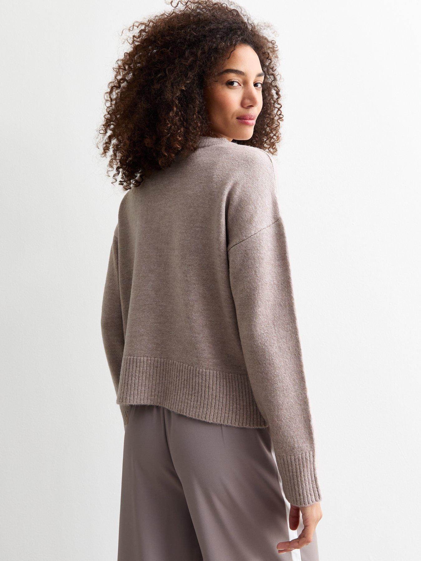 New Look Paris Embroidered Knit Jumper - Grey | Very