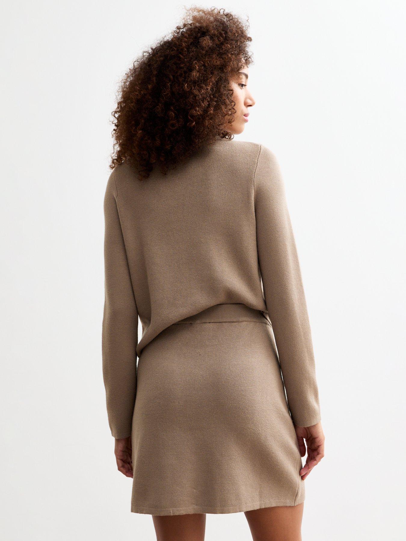 New Look Compact Knit Mini Skirt Mink Very
