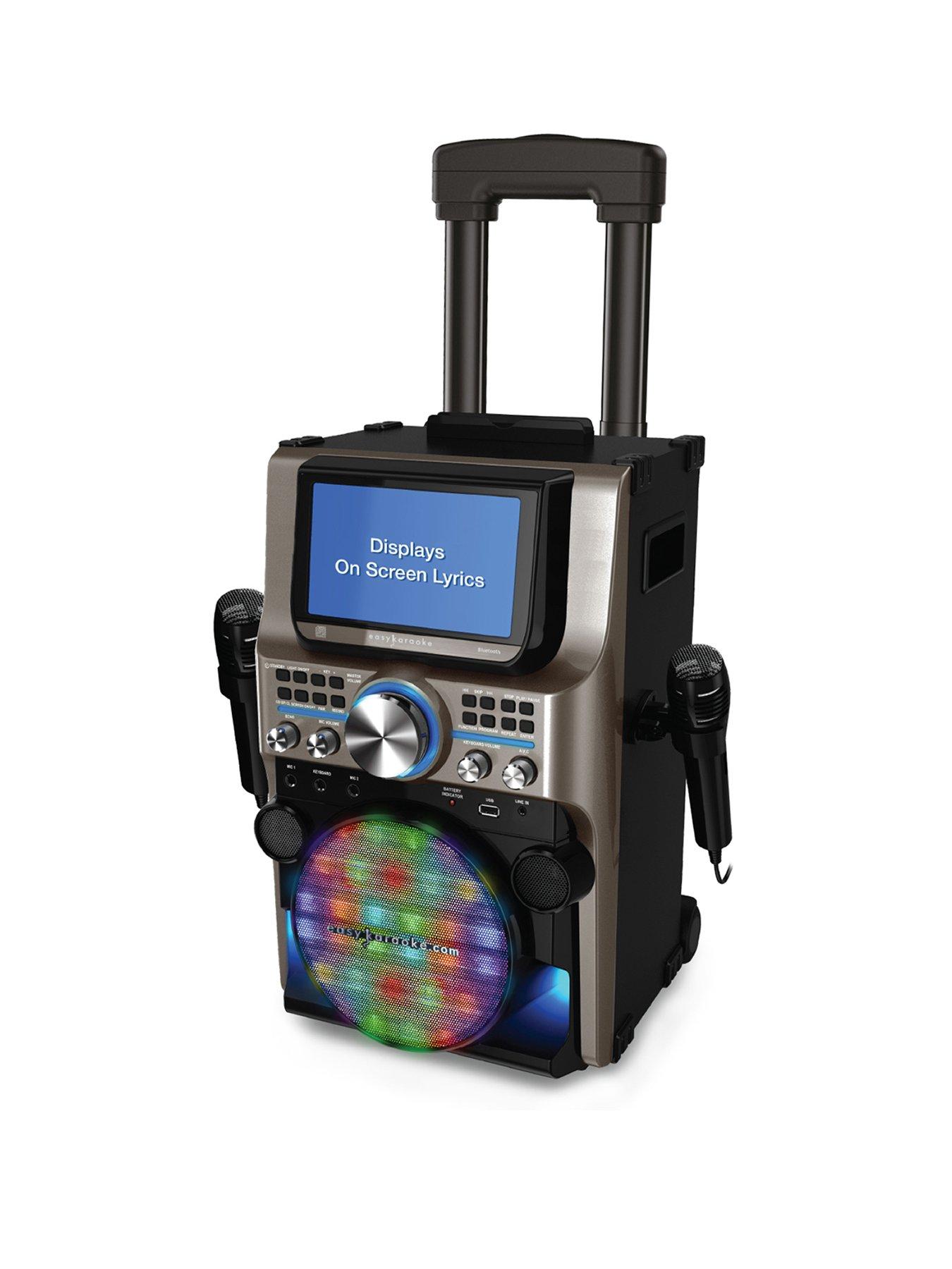 Easy Karaoke Ultimate Bluetooth Karaoke Machine with LED Multi-Colour ...