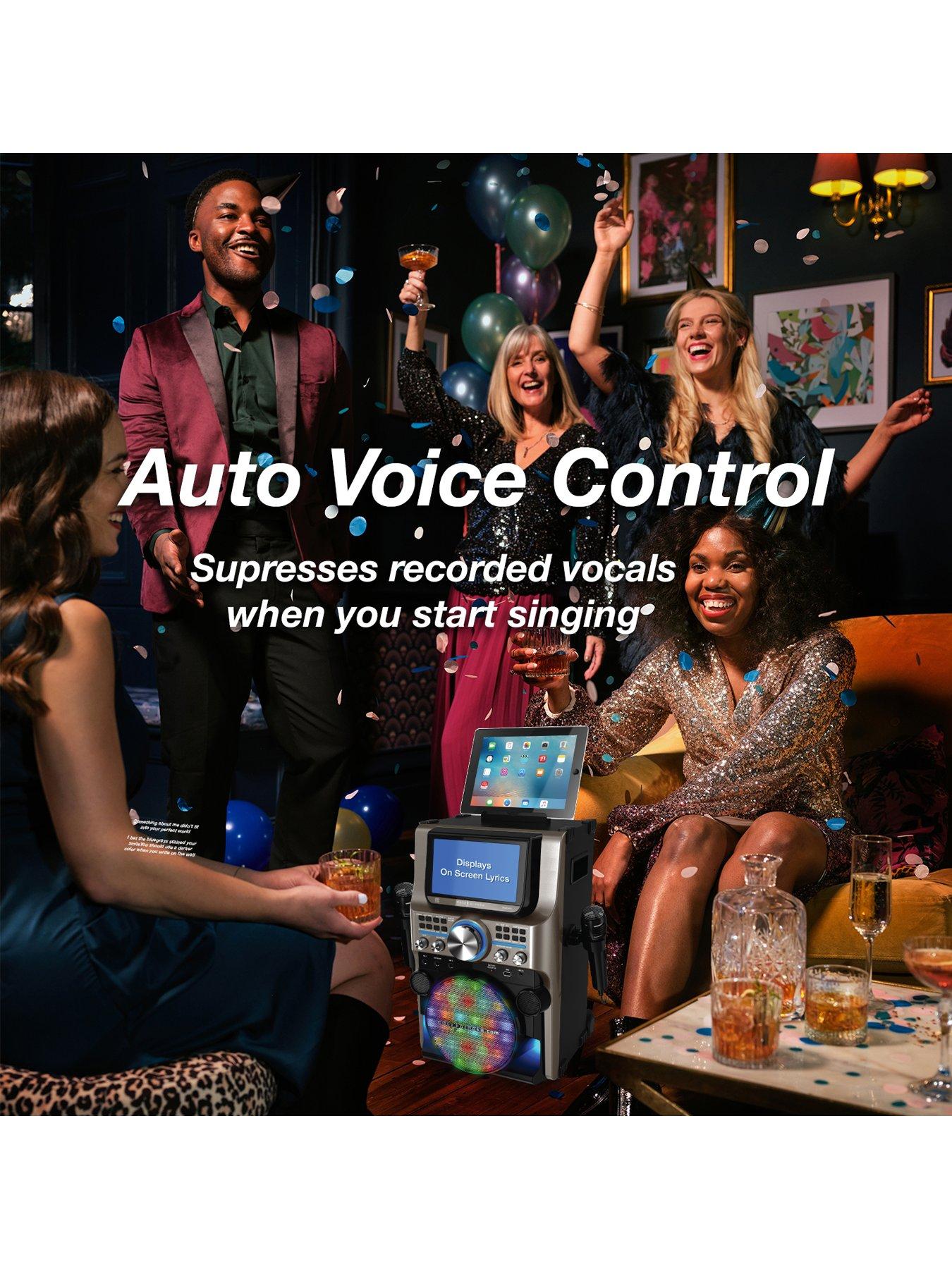 Easy Karaoke Ultimate Bluetooth Karaoke Machine with LED Multi-Colour ...