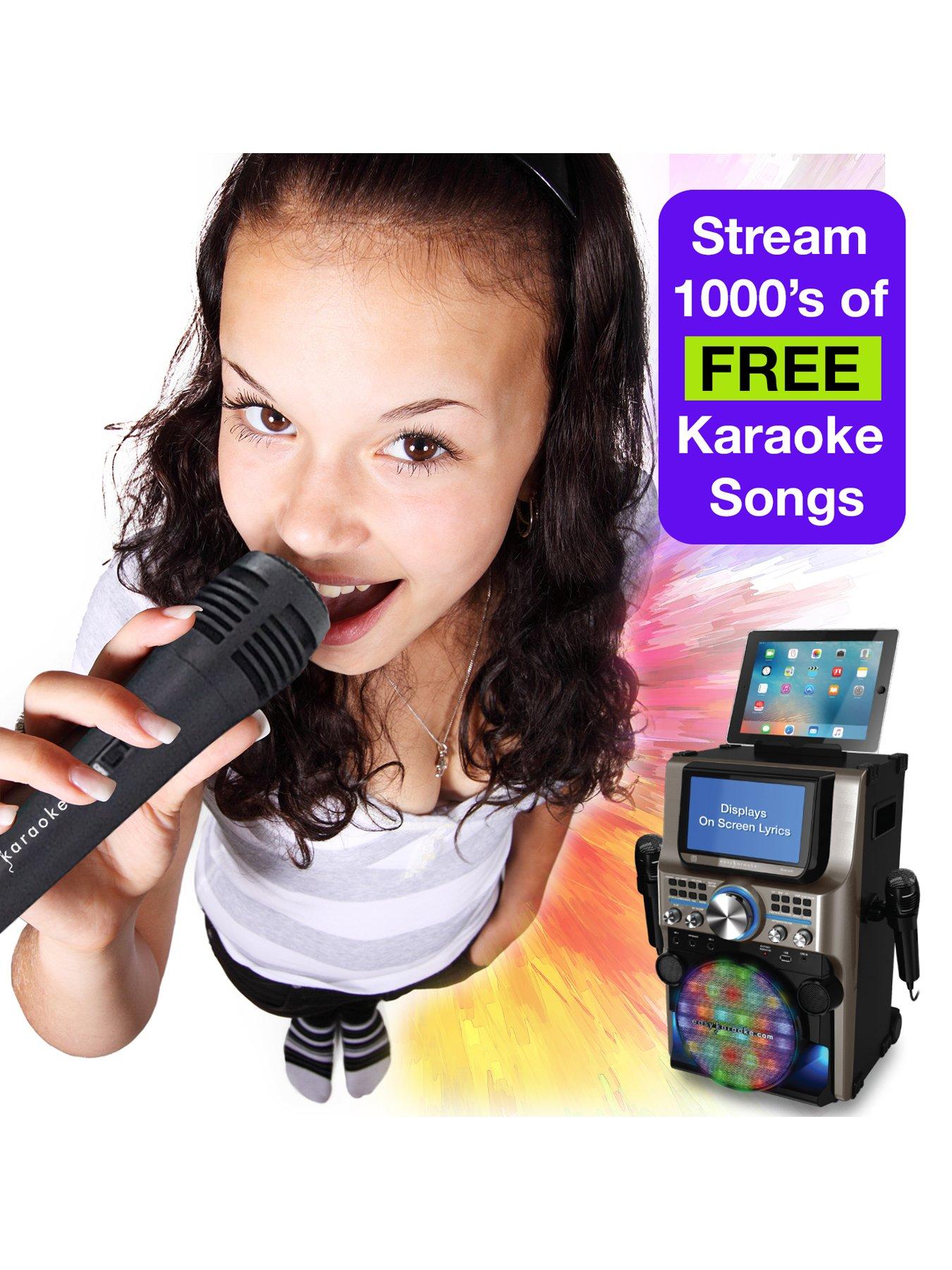 Easy Karaoke Ultimate Bluetooth Karaoke Machine with LED Multi-Colour ...