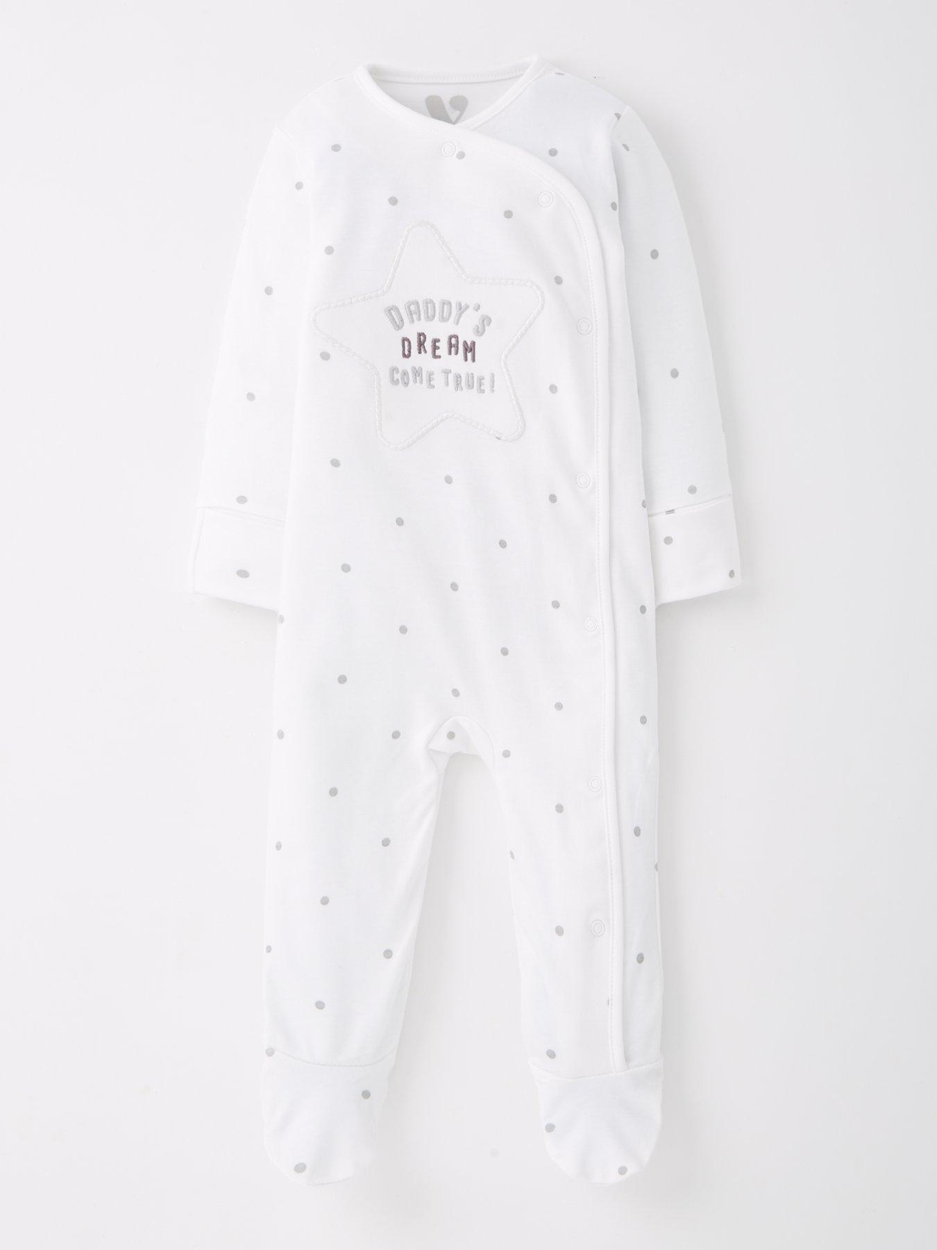 The Very Collection Baby Unisex Daddy's Little Dream Sleepsuit - White ...
