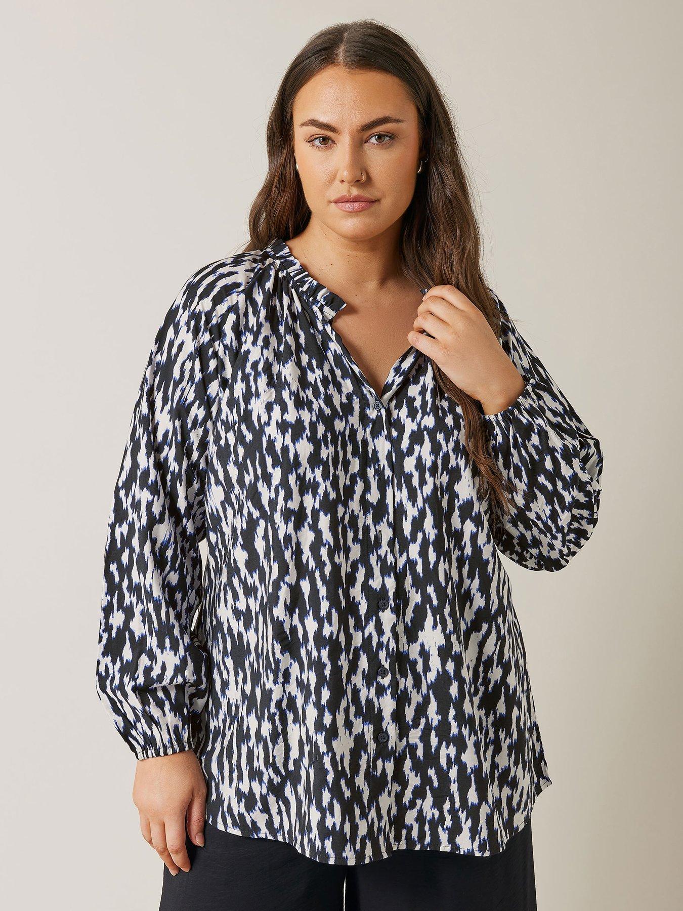 Evans Gypsy Blouse - Navy | very.co.uk