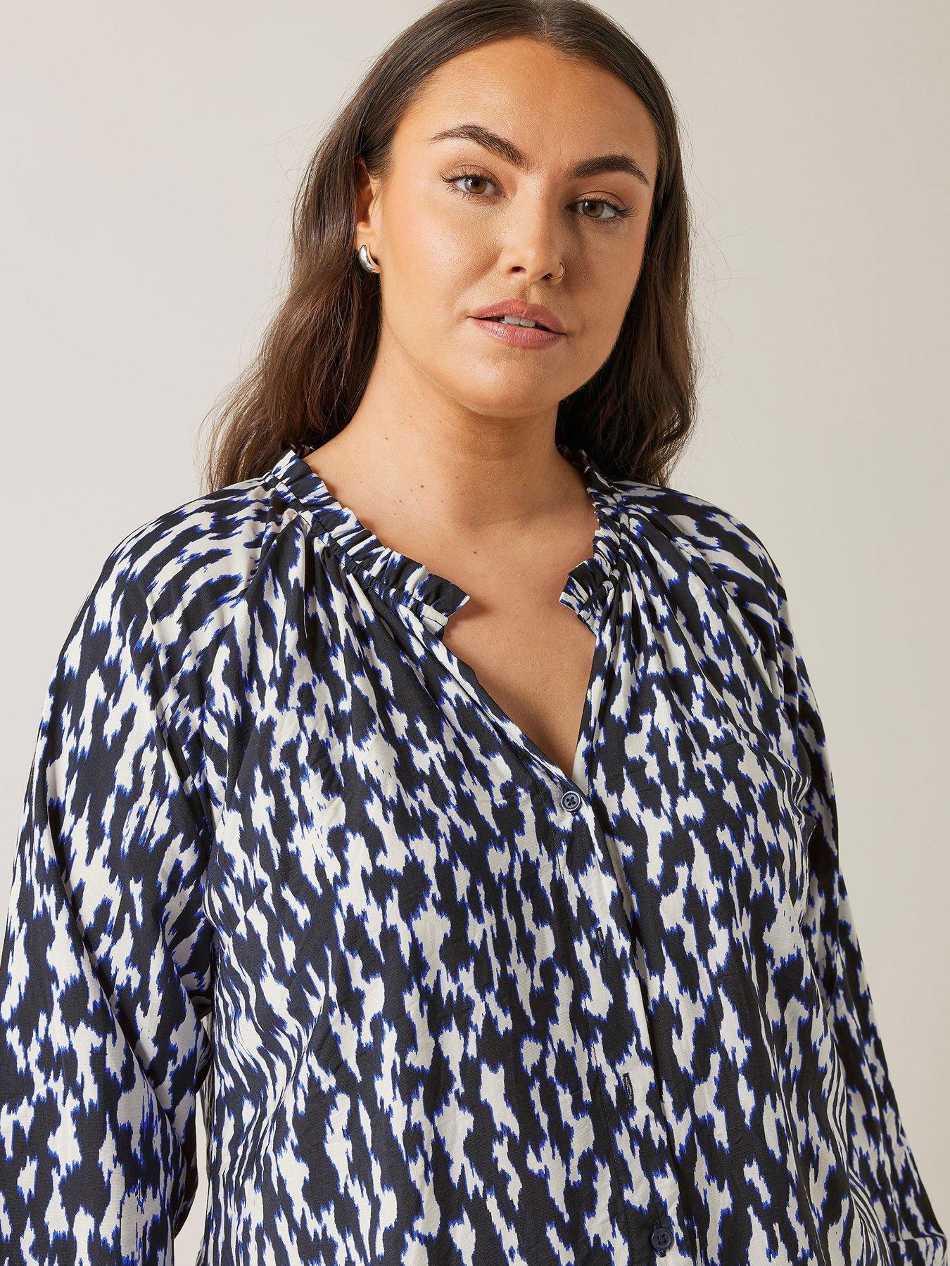 Evans Gypsy Blouse - Navy | Very