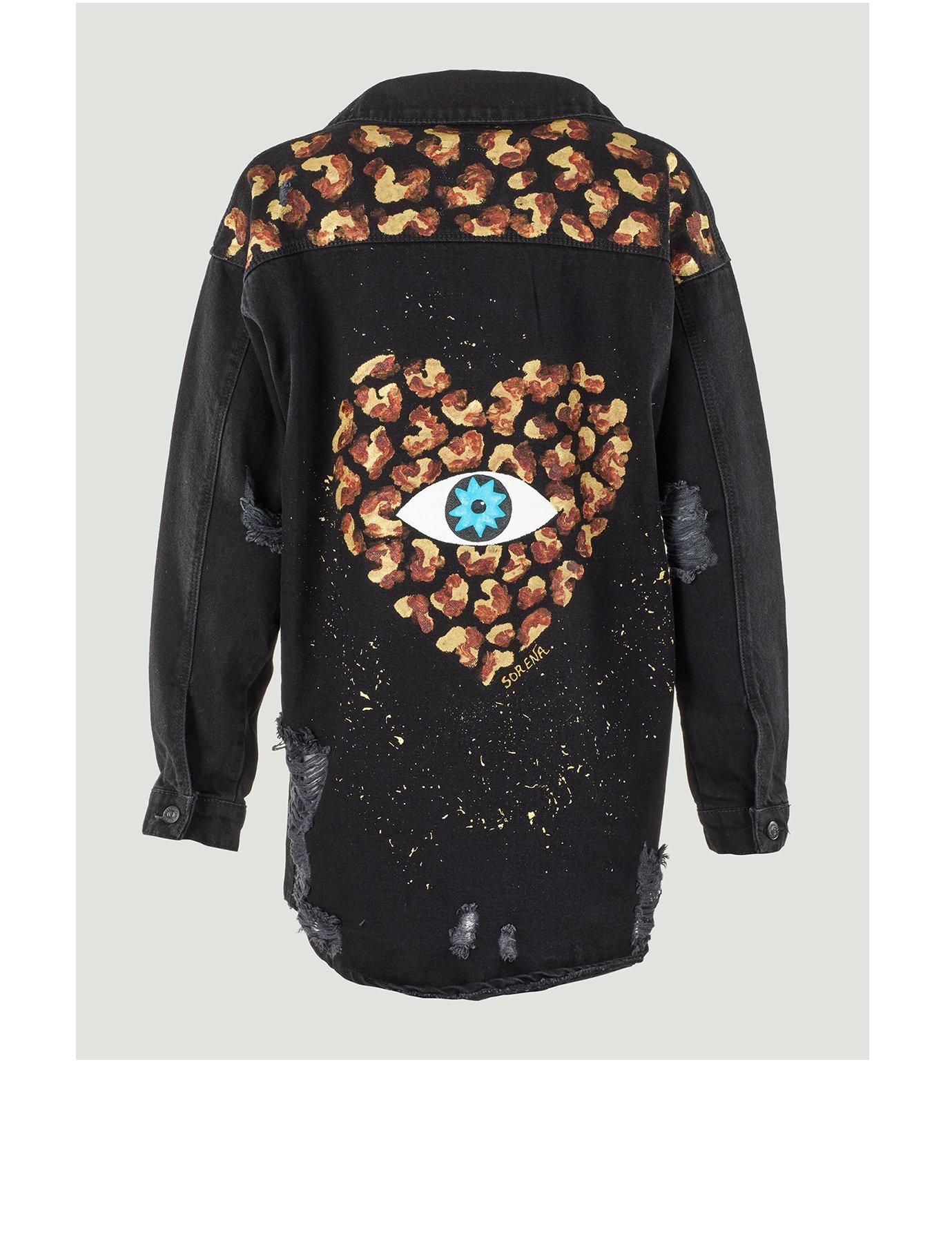 Sorena Denim Leopard Heart Eye Jacket | Very