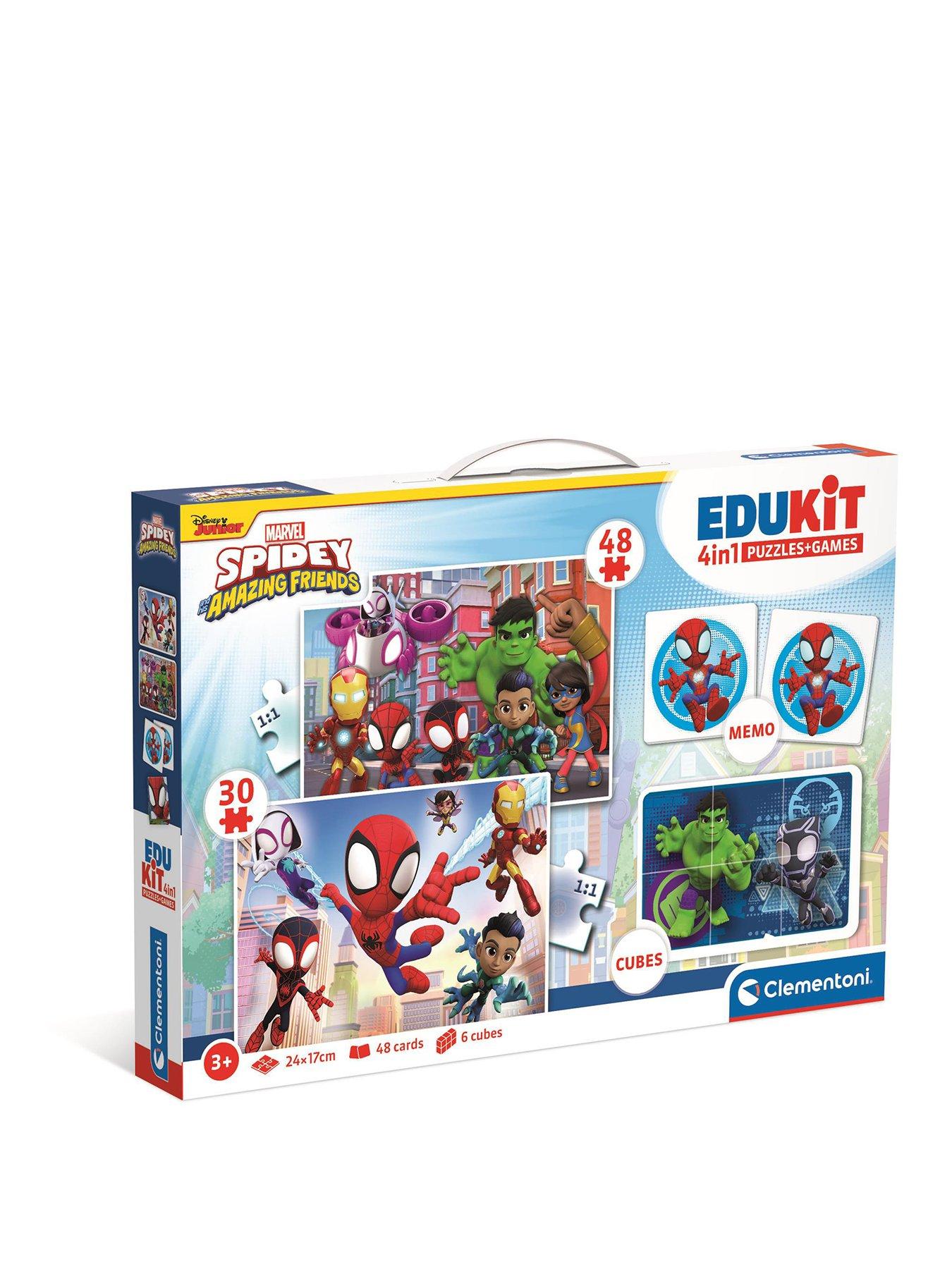 Clementoni Spidey & His Amazing Friends Edukit 4-in-1 Jigsaw Puzzles ...