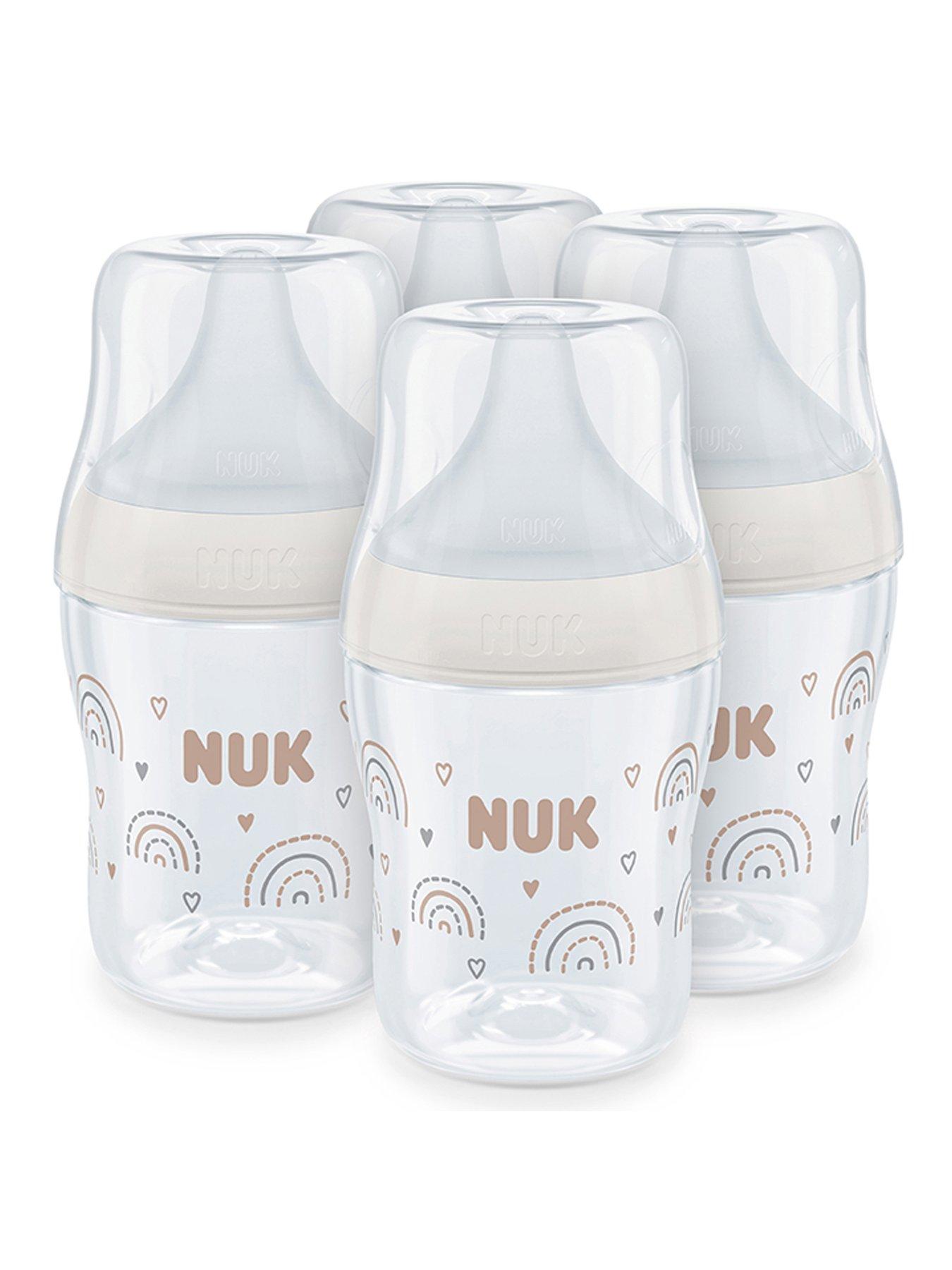 Nuk PERFECT MATCH TEMPERATURE CONTROL BOTTLE x4 150ml - RAINBOW DESIGN ...