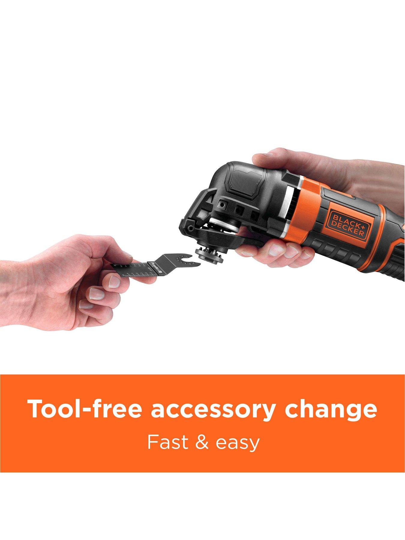 Black & Decker 300W Oscillating Multi Tool + 12 Accessories + Kitbox ...