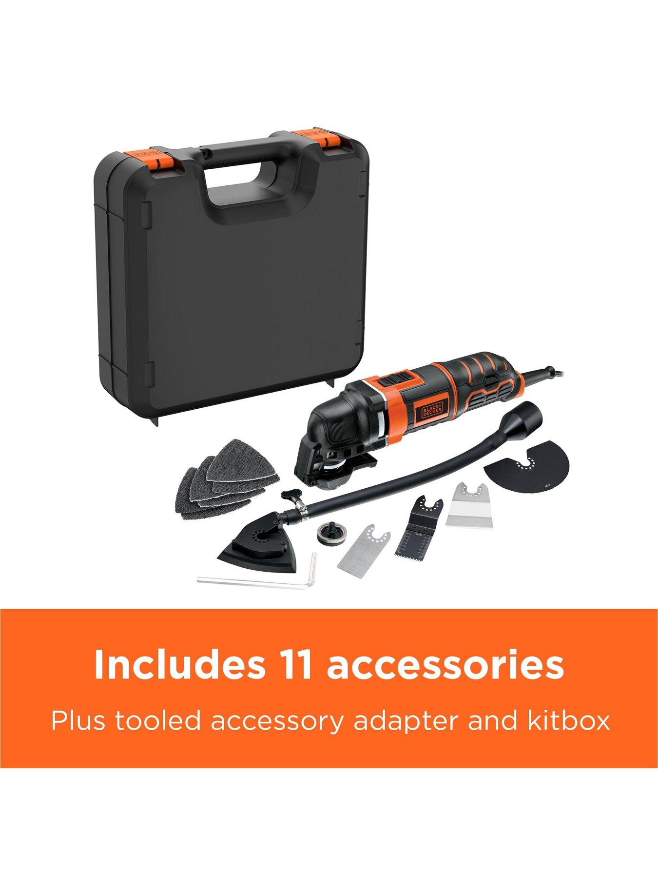 Black & Decker 300W Oscillating Multi Tool + 12 Accessories + Kitbox ...