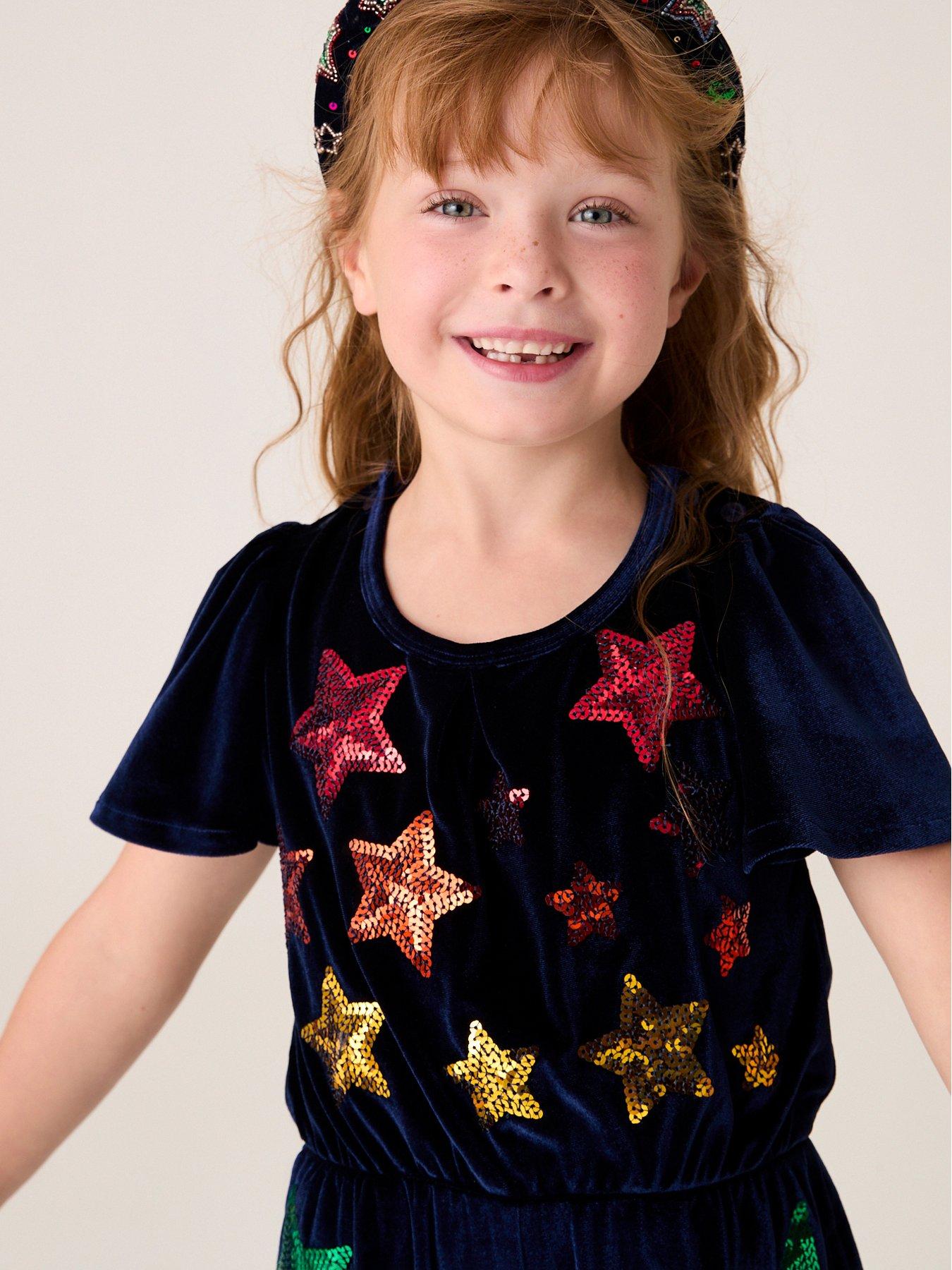 Little Bird Girls Sequin Jumpsuit - Navy | Very