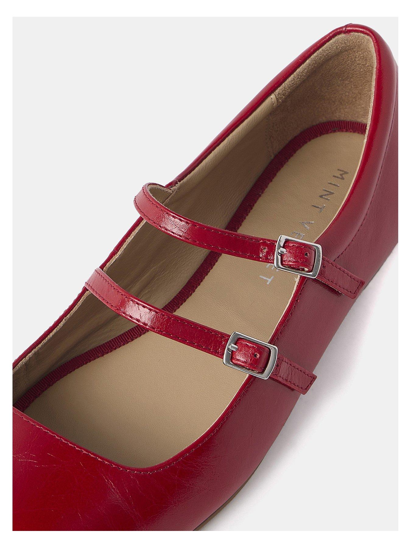 Mint Velvet Mj Red Leather Ballet Pumps | Very