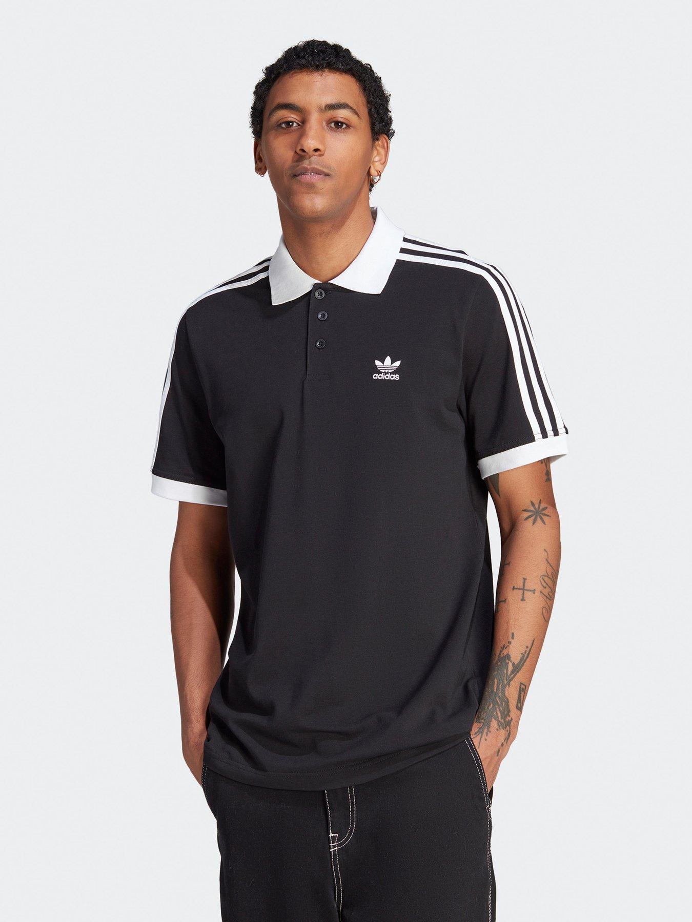adidas Originals Mens 3-Stripes Polo - Black | Very