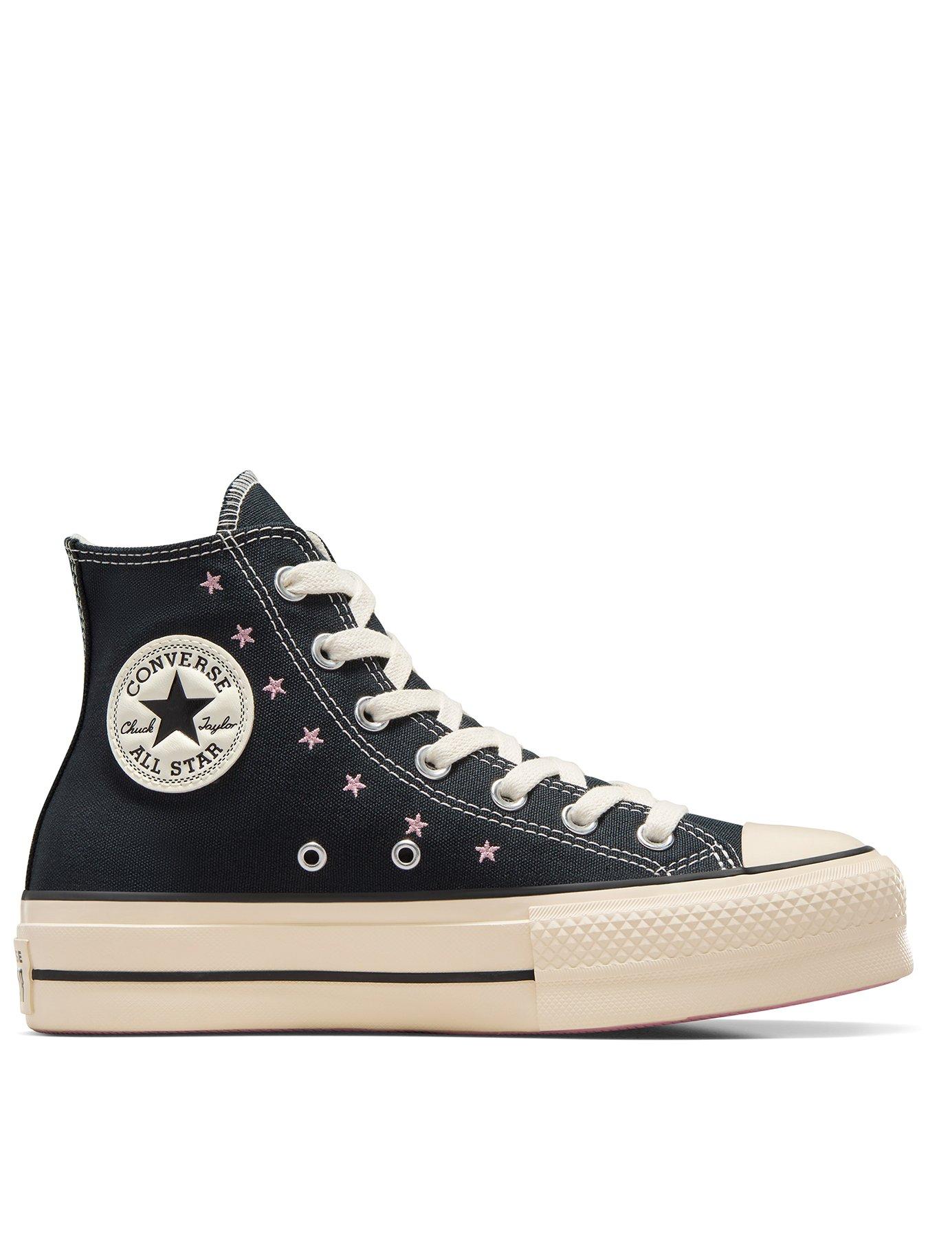 Converse Womens Lift Hi Star Trainers - Black | Very