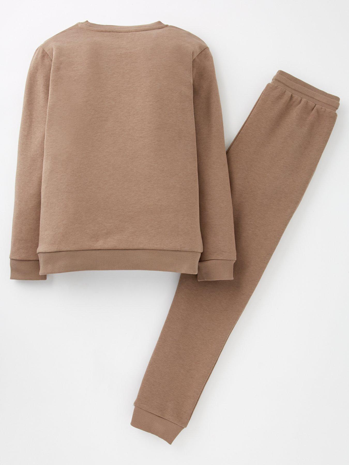 Everyday Boys Sweat Top And Jog Set - Brown | Very