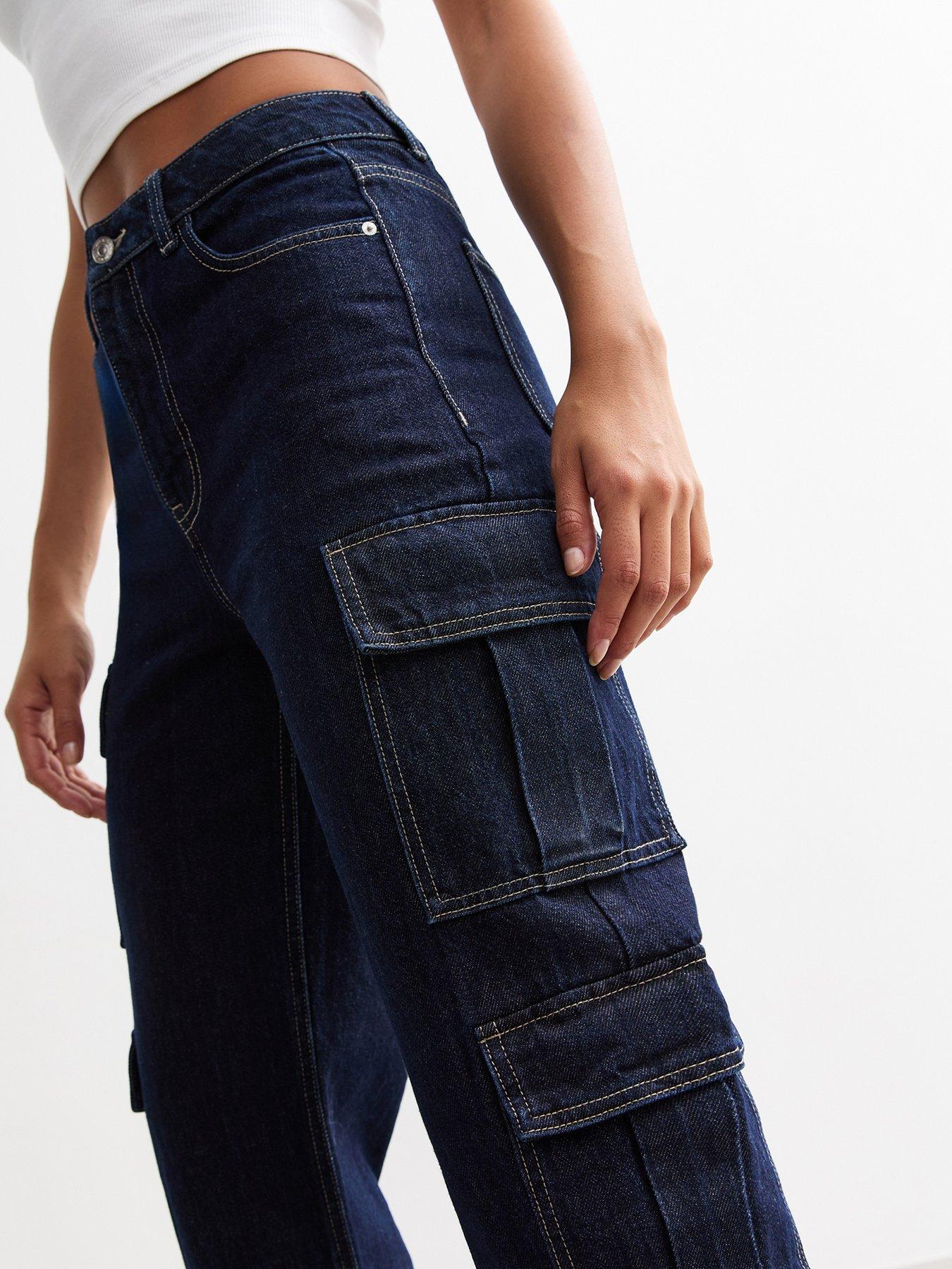 New Look Dark Wash Cargo Jeans - Blue | Very