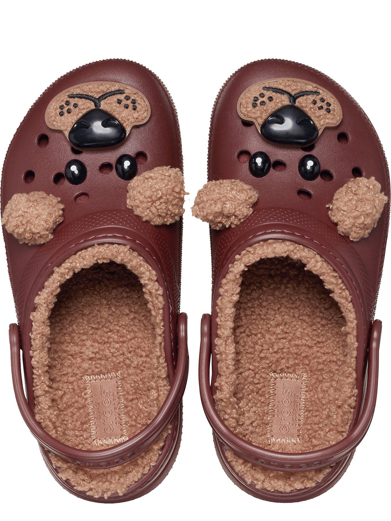 Crocs Kids Classic Lined Brown Bear Clog - Brown | Very