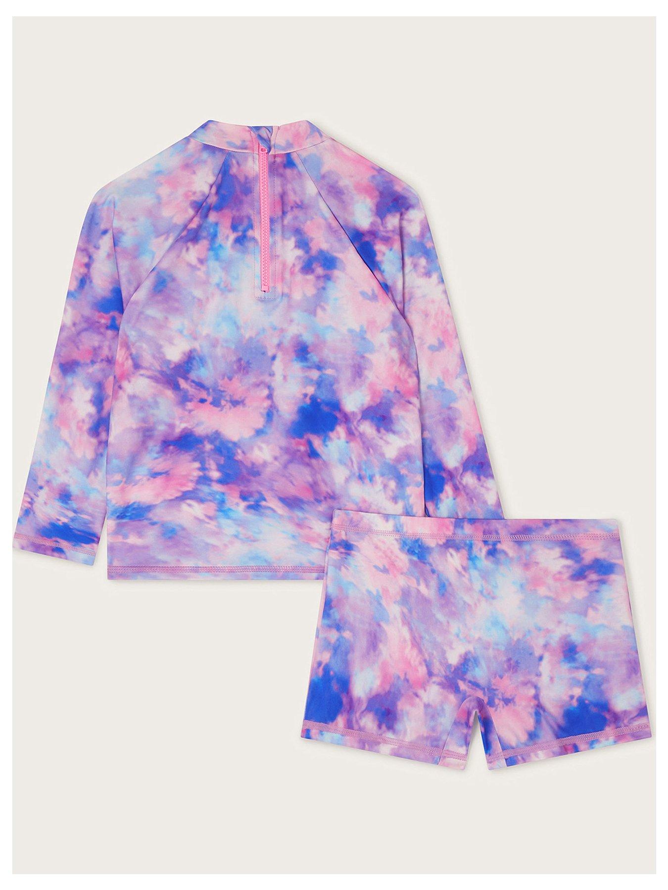 Monsoon Girls Tie Dye UPF 50 Swim Set - Light Purple | Very
