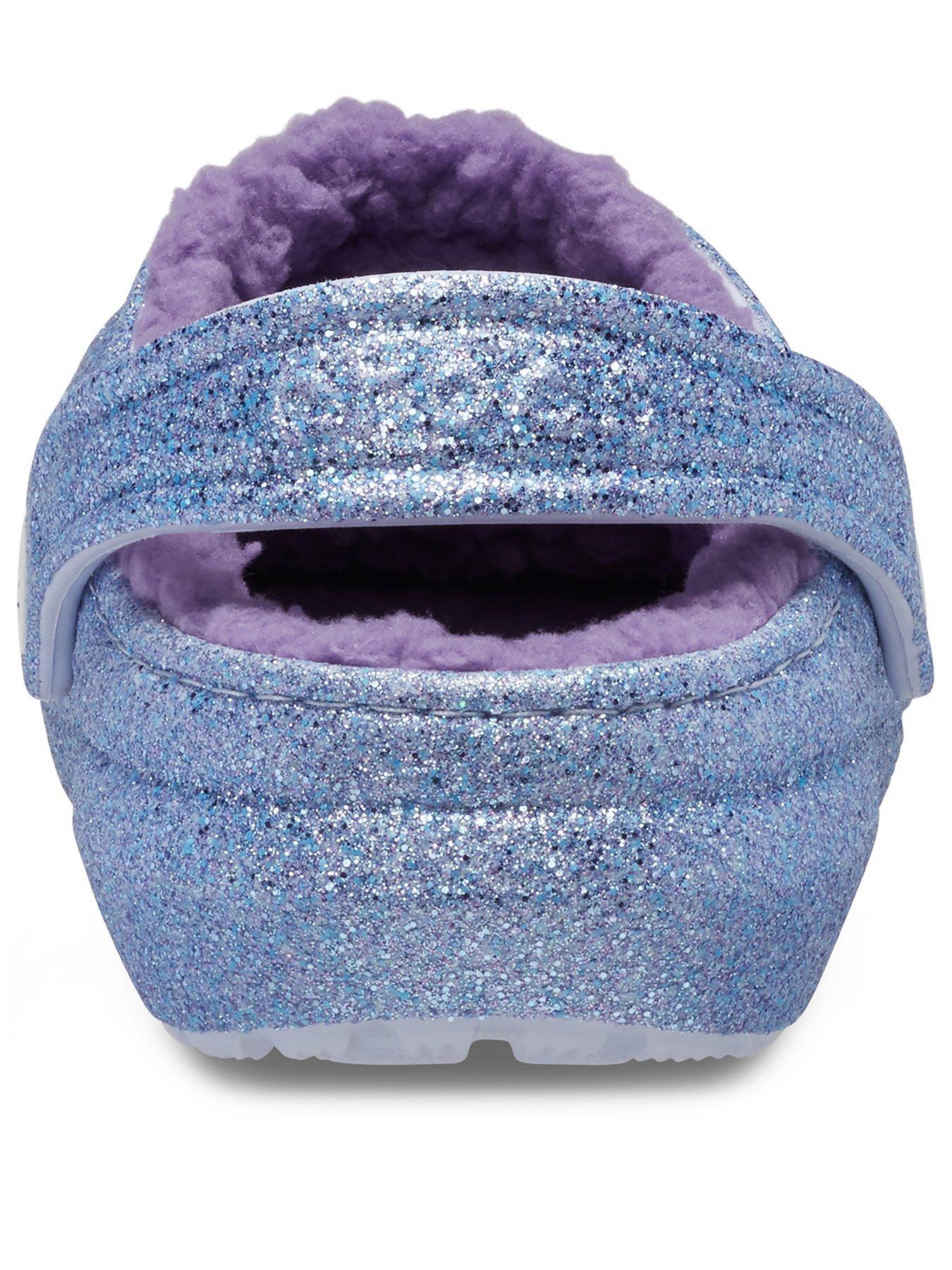 Crocs Kids Classic Lined Glitter Clog - Purple | Very