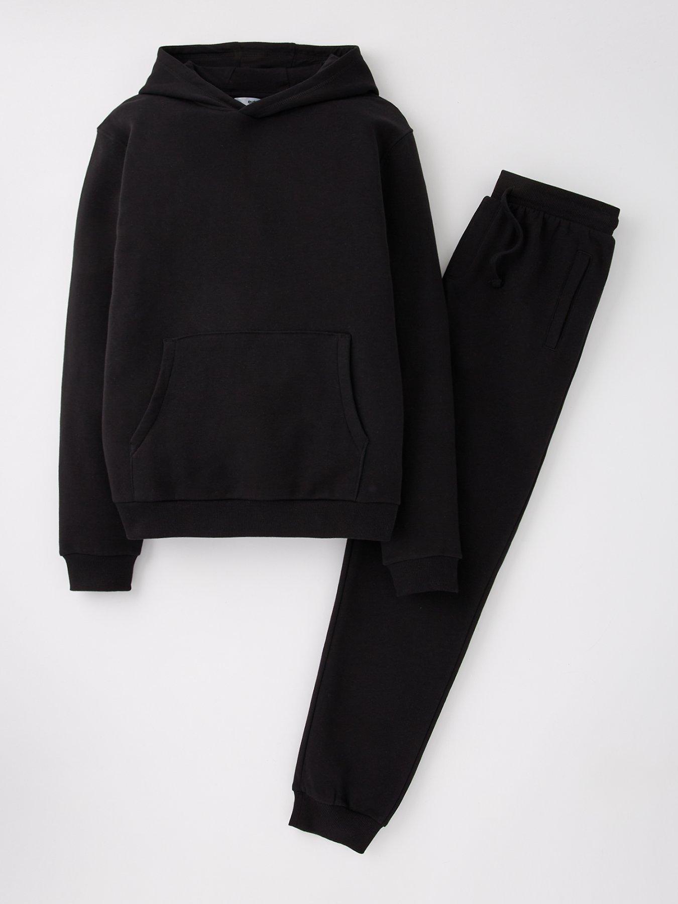 The Very Collection Boys Sweat Hoodie And Jog Set - Black | Very