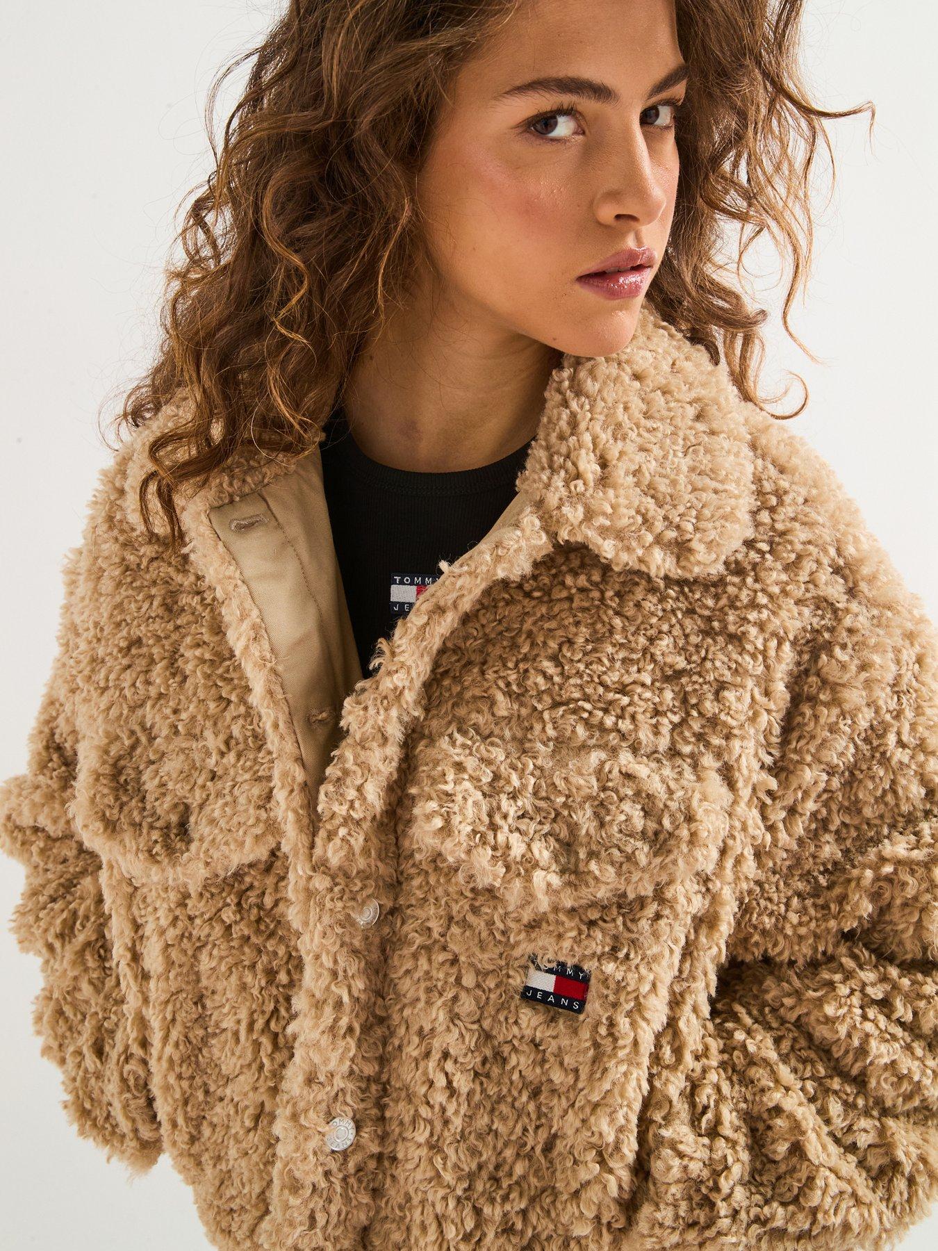 Tommy Jeans Faux Shearling Trucker Jacket - Beige | Very