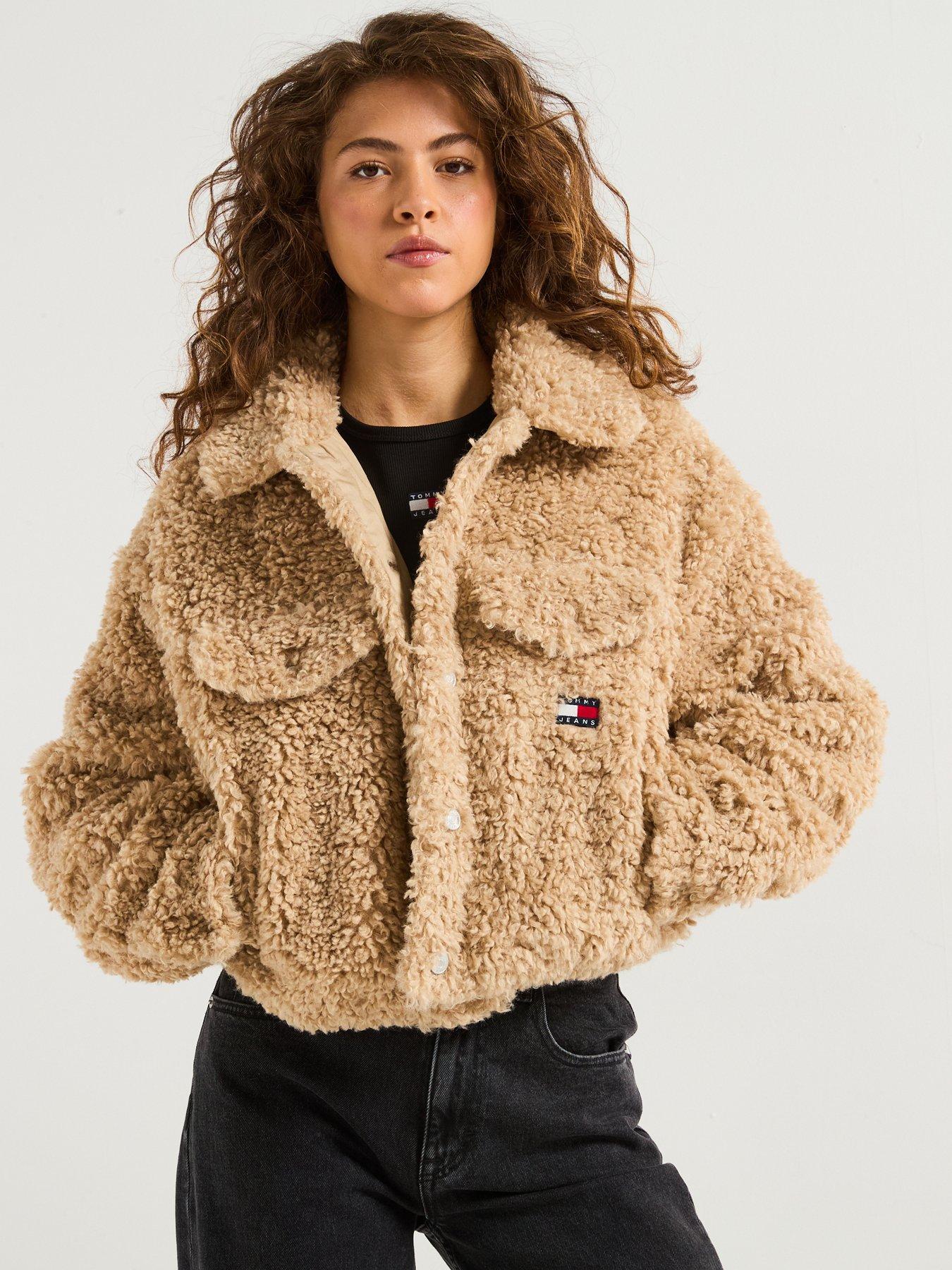 Tommy Jeans Faux Shearling Trucker Jacket - Beige | Very