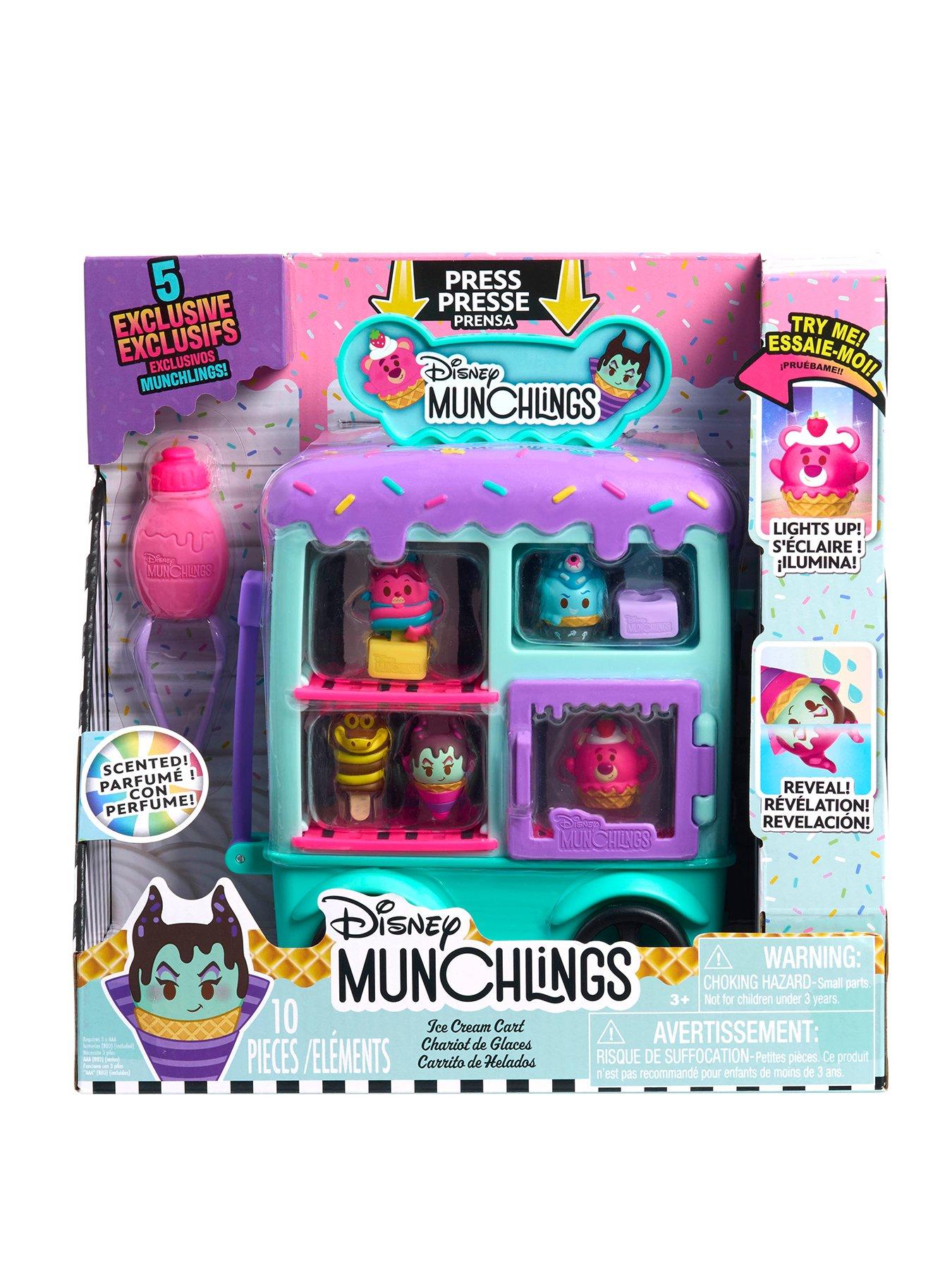 Disney Munchlings Ice Cream Cart Playset with 5 Munchlings Collectible ...