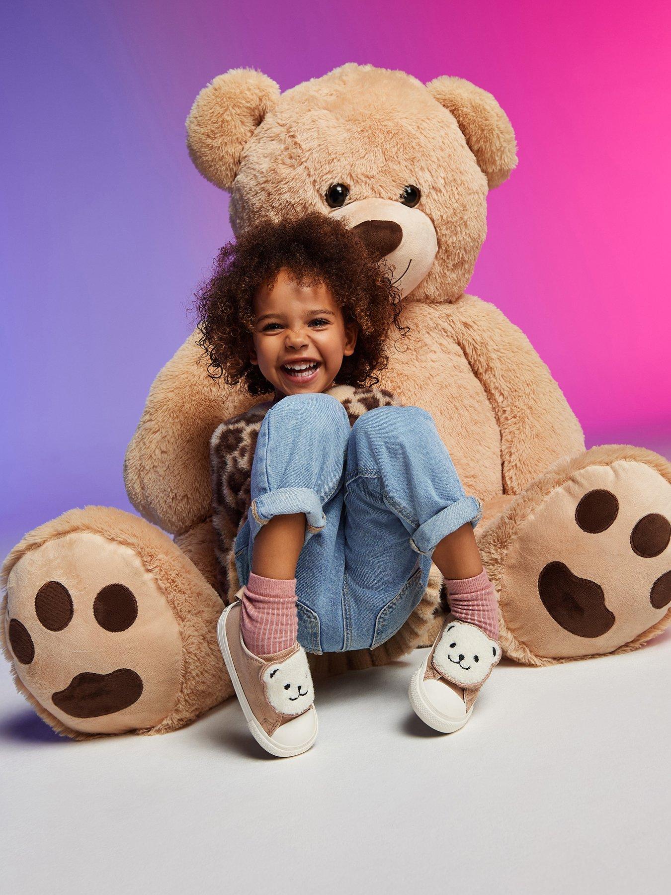 Converse Infant Cozy Essentials Chuck Taylor All Star Strap Teddy Bear Trainers - Beige | Very