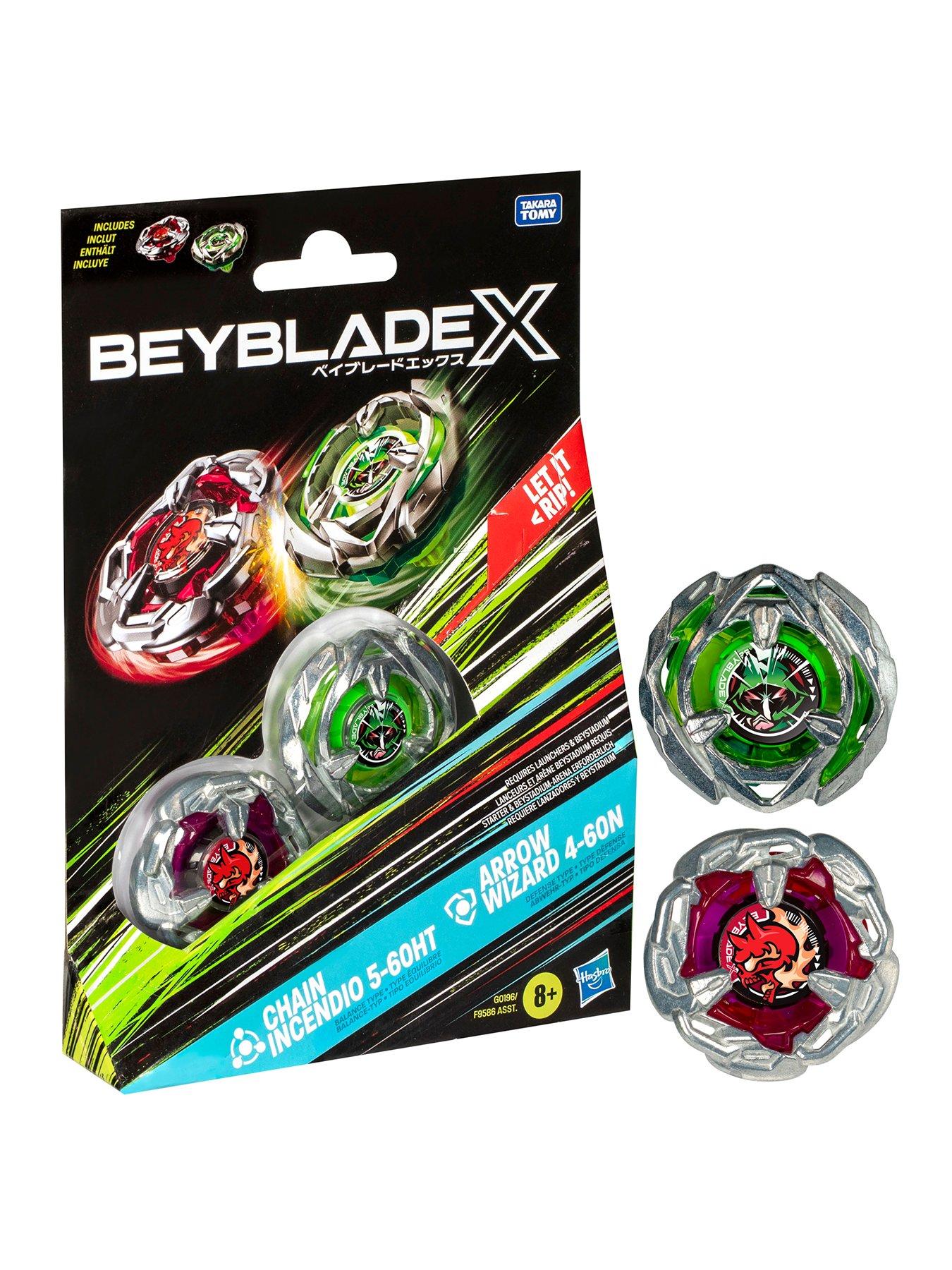 Beyblade X Chain Incendio 5-60HT and Arrow Wizard 4-60N Top Dual Pack ...