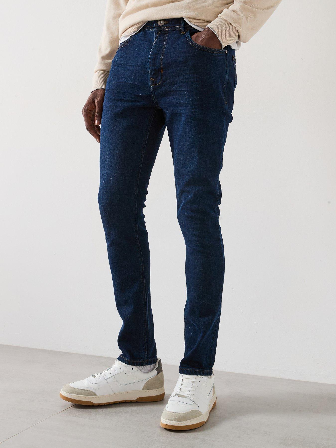 Very Man Skinny Fit Jeans With Stretch - Blue | Very