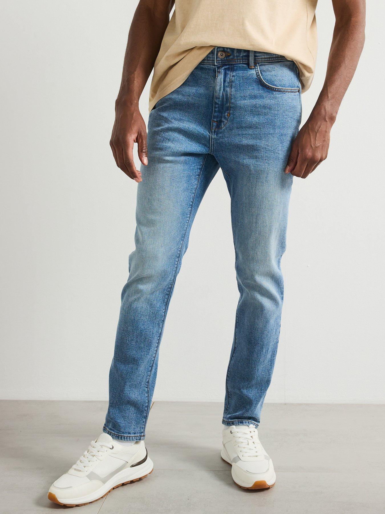 Very Man Slim Fit Jeans With Stretch - Light Blue | Very