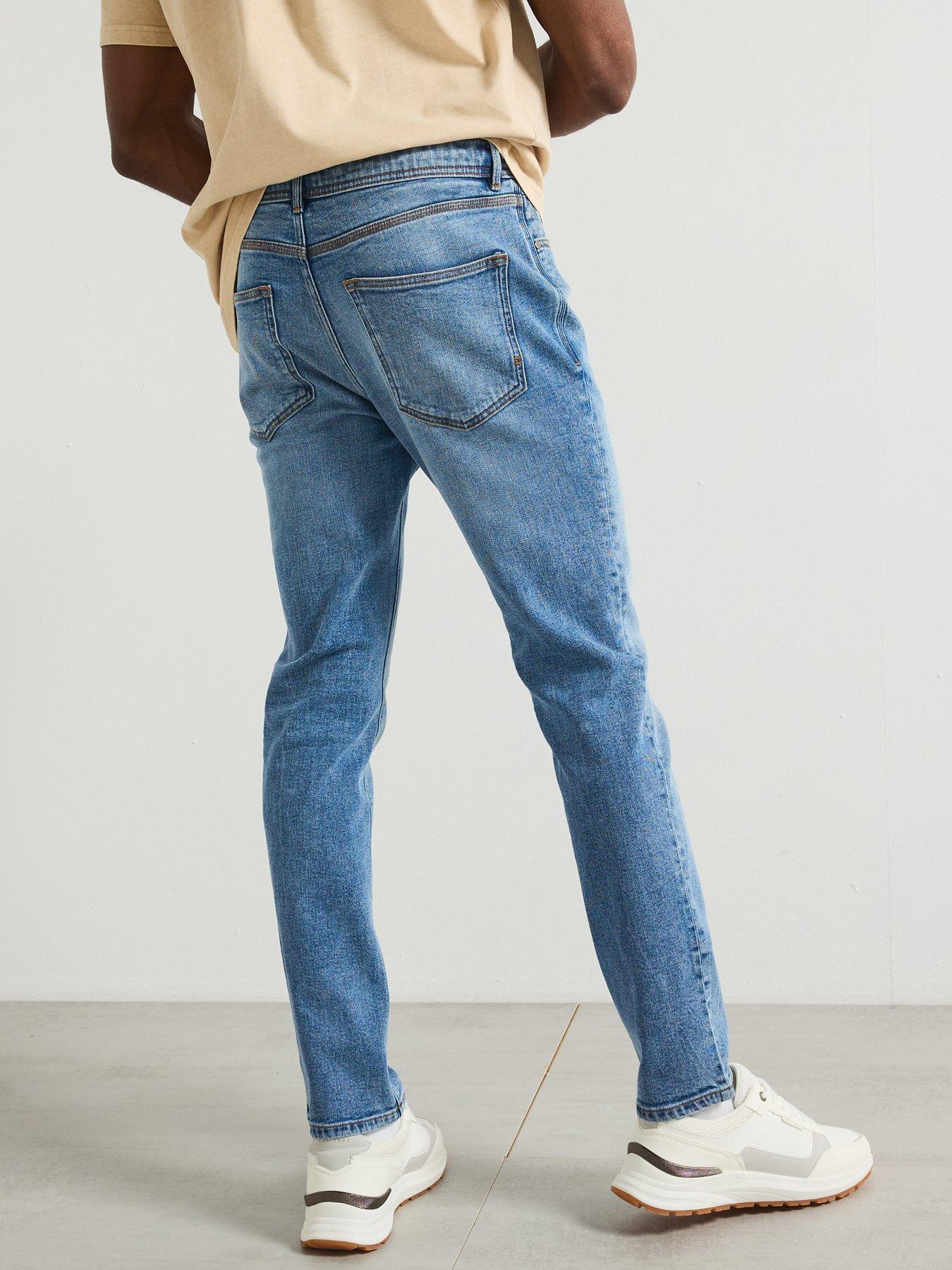 Very Man Slim Fit Jeans With Stretch - Light Blue | Very