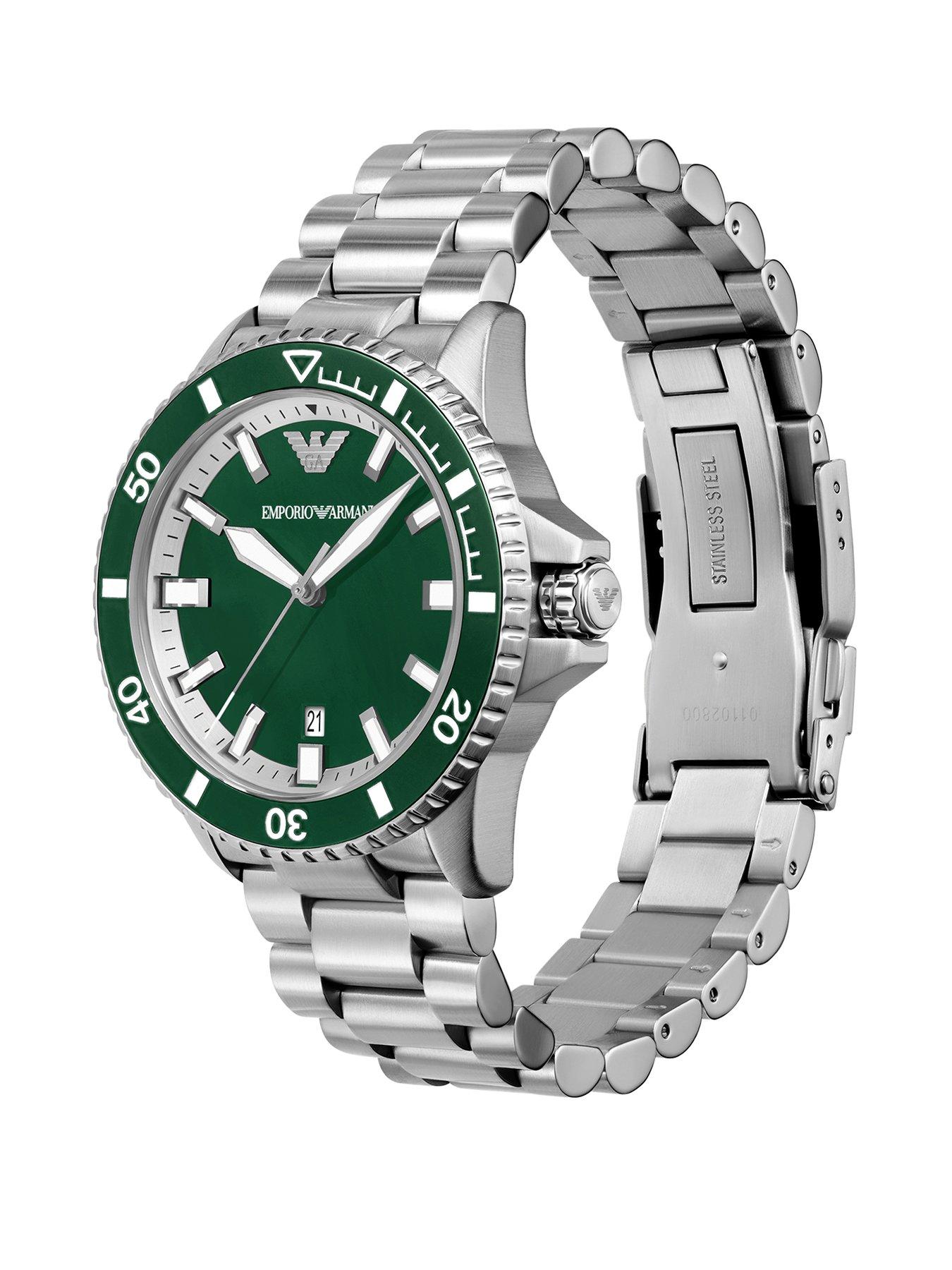 Emporio Armani Sea Explorer Elite Automatic Stainless Steel Watch | Very