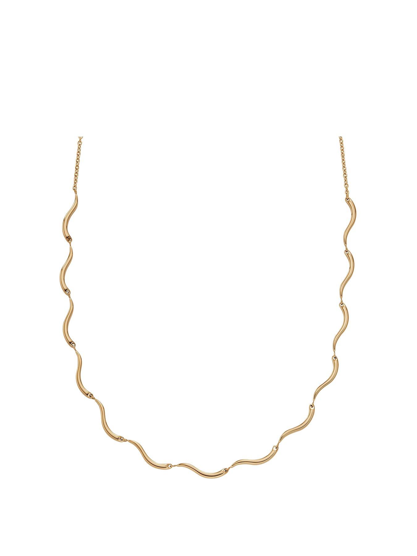 Skagen Wave Gold-Tone Stainless Steel Chain Necklace | Very