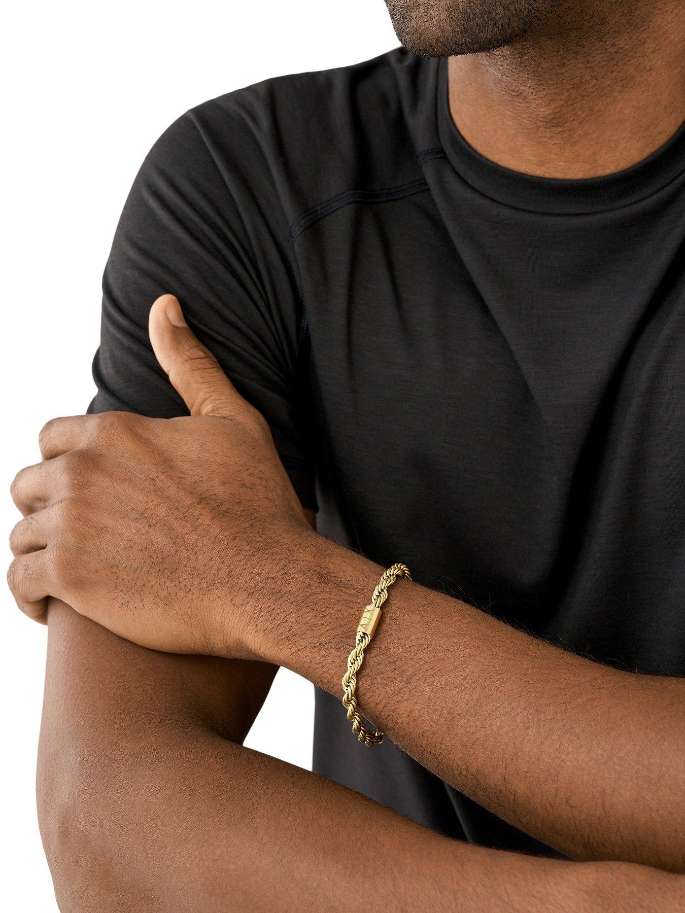 Armani Exchange Gold-Tone Stainless Steel Chain Bracelet | Very