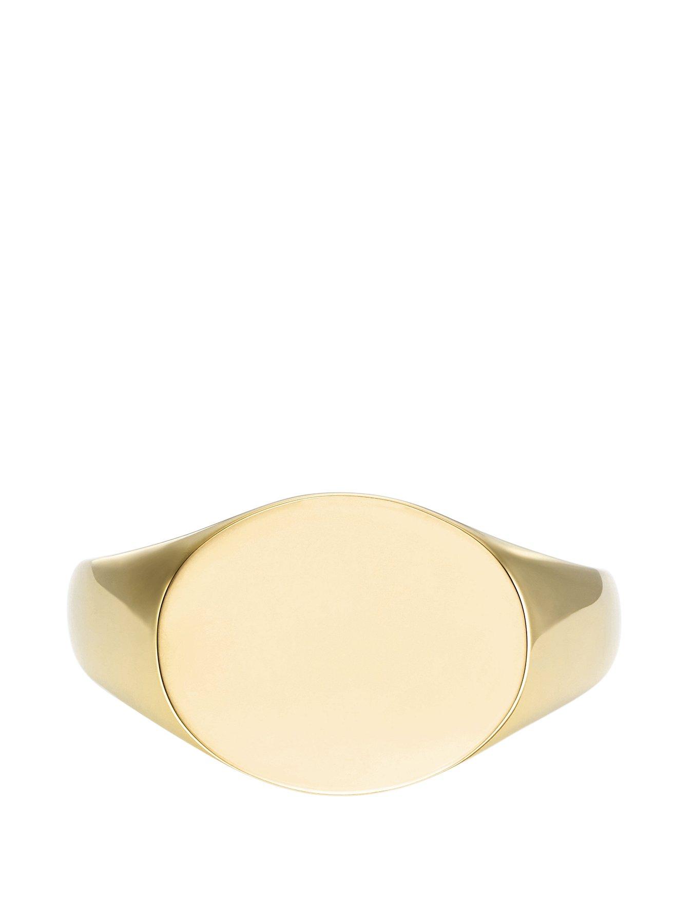 Fossil Unisex All Stacked Up Gold-Tone Stainless Steel Signet Ring | Very