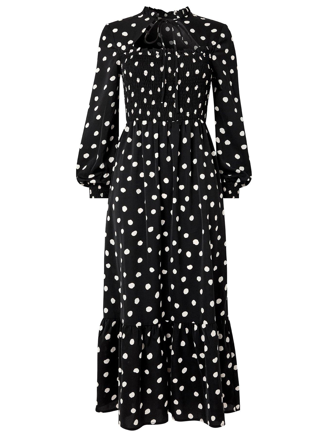 Joe Browns Polka Dot Print Midi Dress Black Very