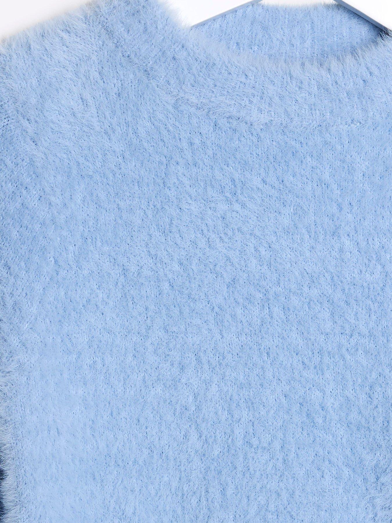 River Island Mini Mini Girls Fluff Knit Jumper - Blue | Very