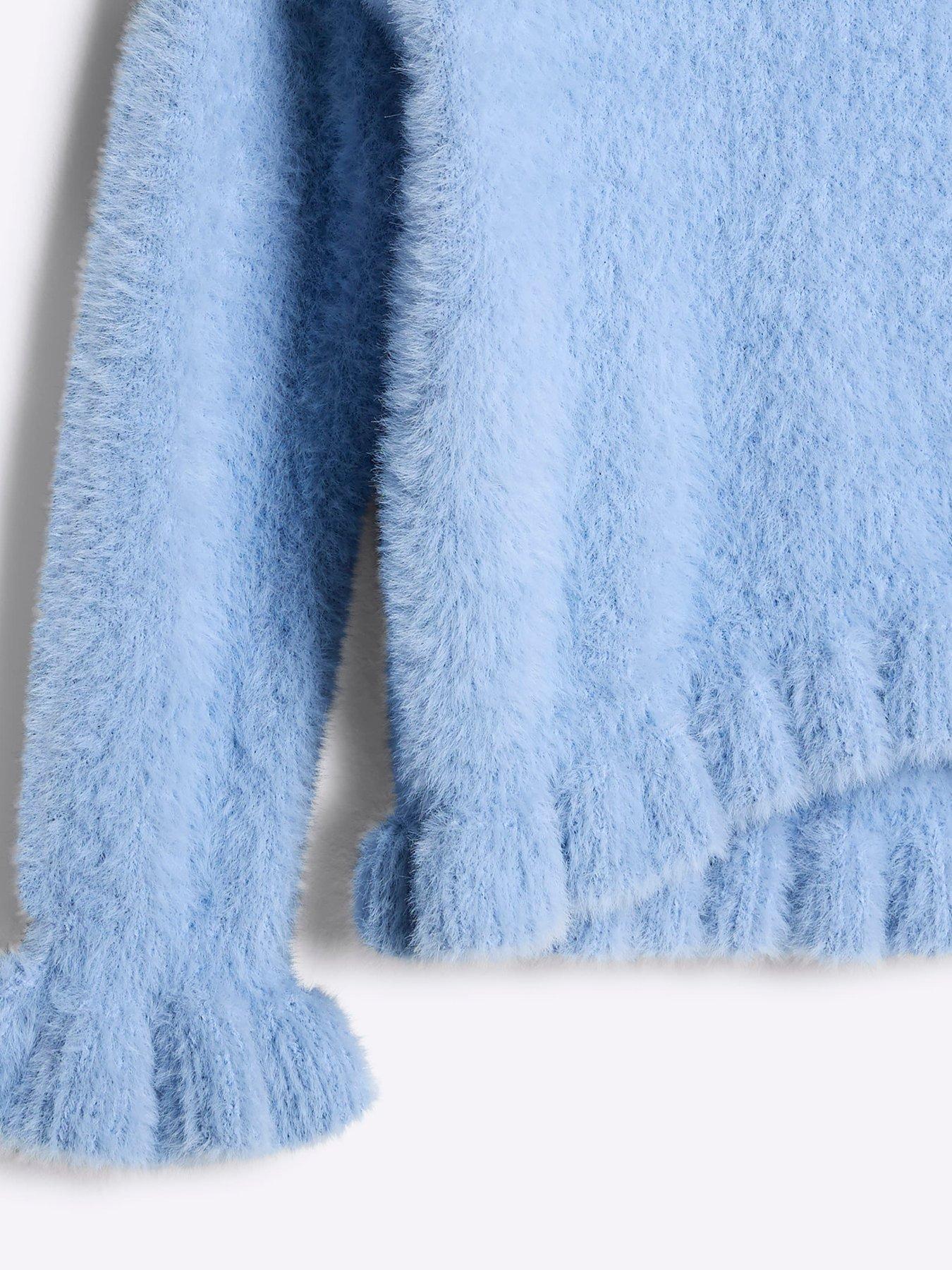 River Island Mini Mini Girls Fluff Knit Jumper - Blue | Very